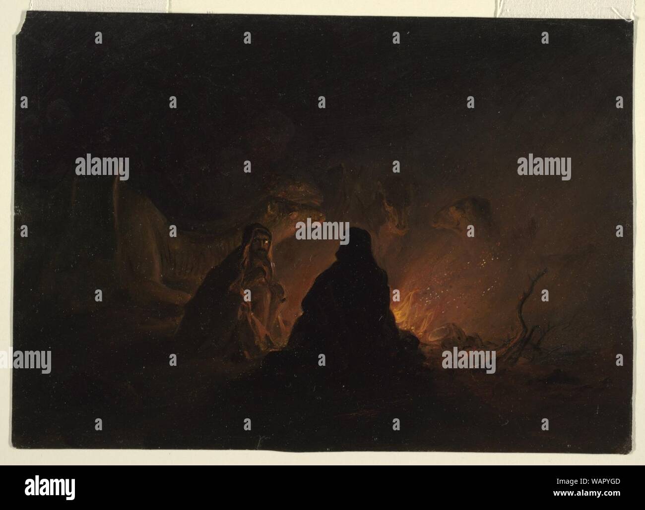 Drawing, Bedouins in Camp at Night, February or March 1868 Stock Photo ...