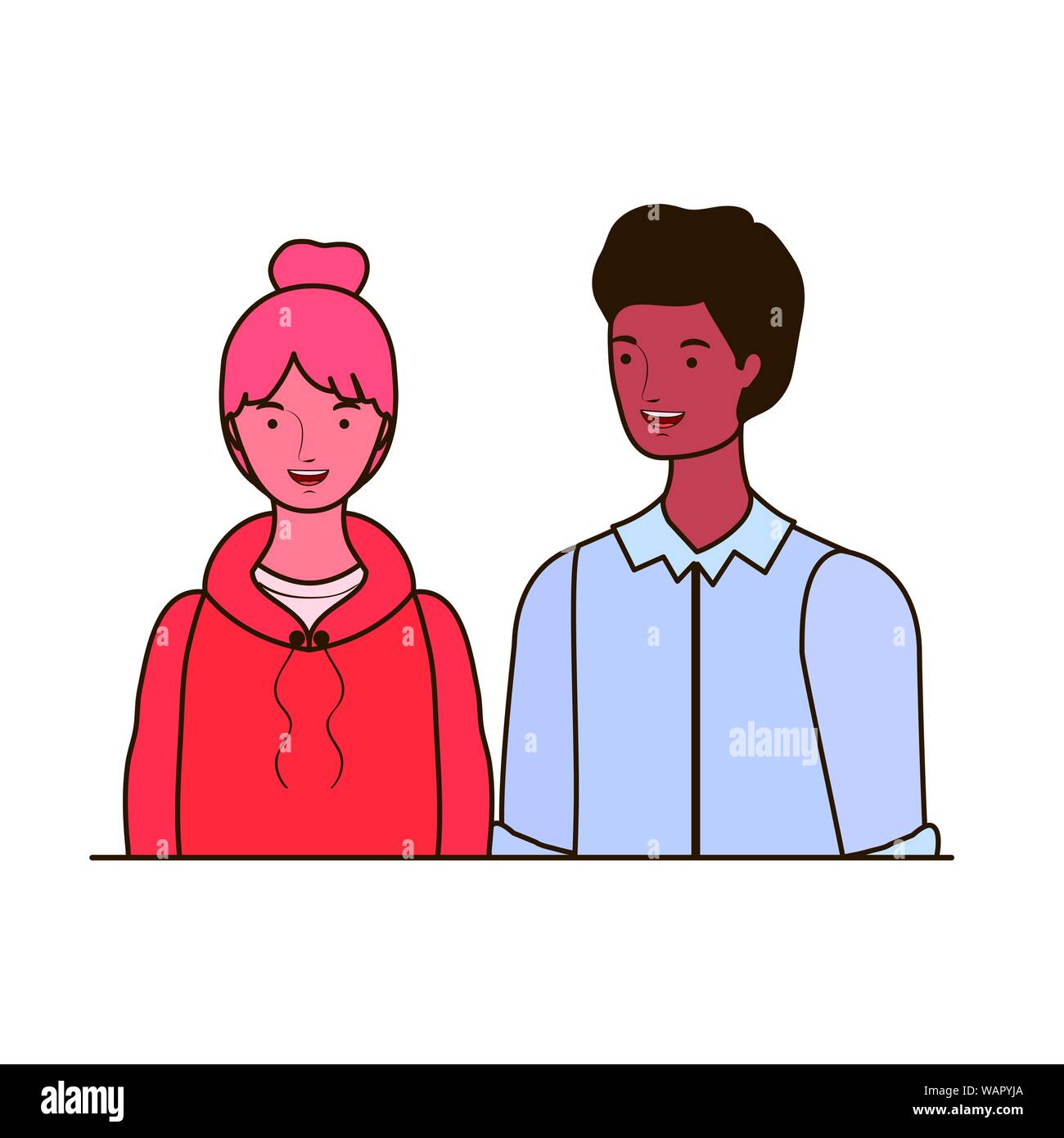 couple of people smiling on white background Stock Vector Image & Art ...