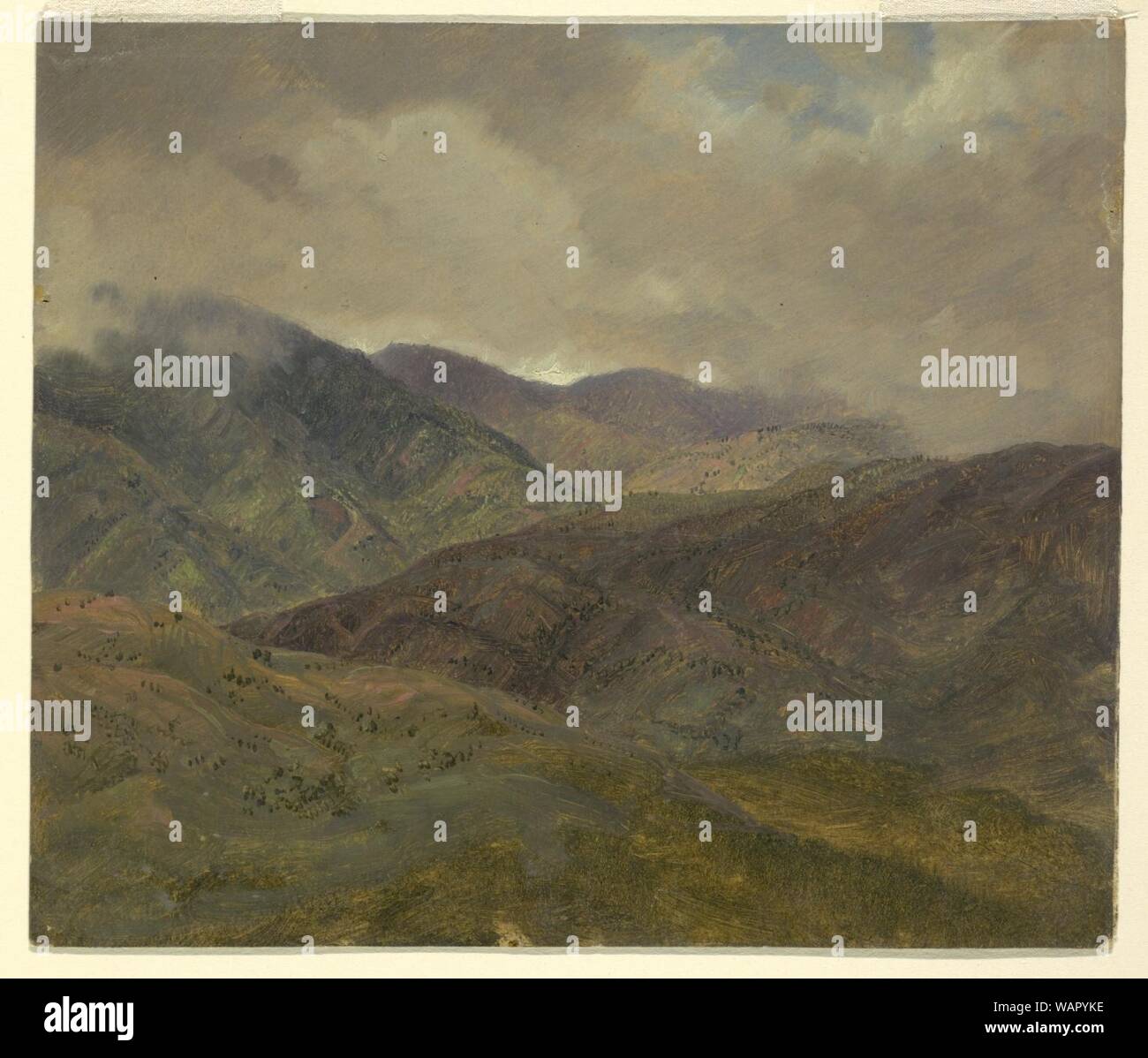 Drawing, Blue Hills and Gray Clouds, Jamaica, May–August 1865 Stock ...