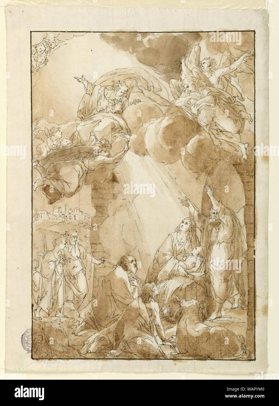 Drawing, Birth of Christ, 18th century Stock Photo - Alamy