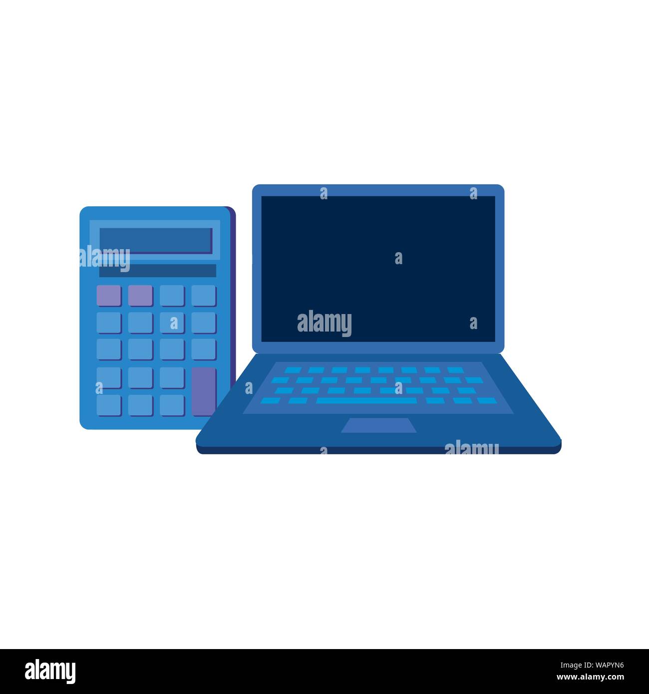 calculator math and laptop devices Stock Vector Image & Art - Alamy