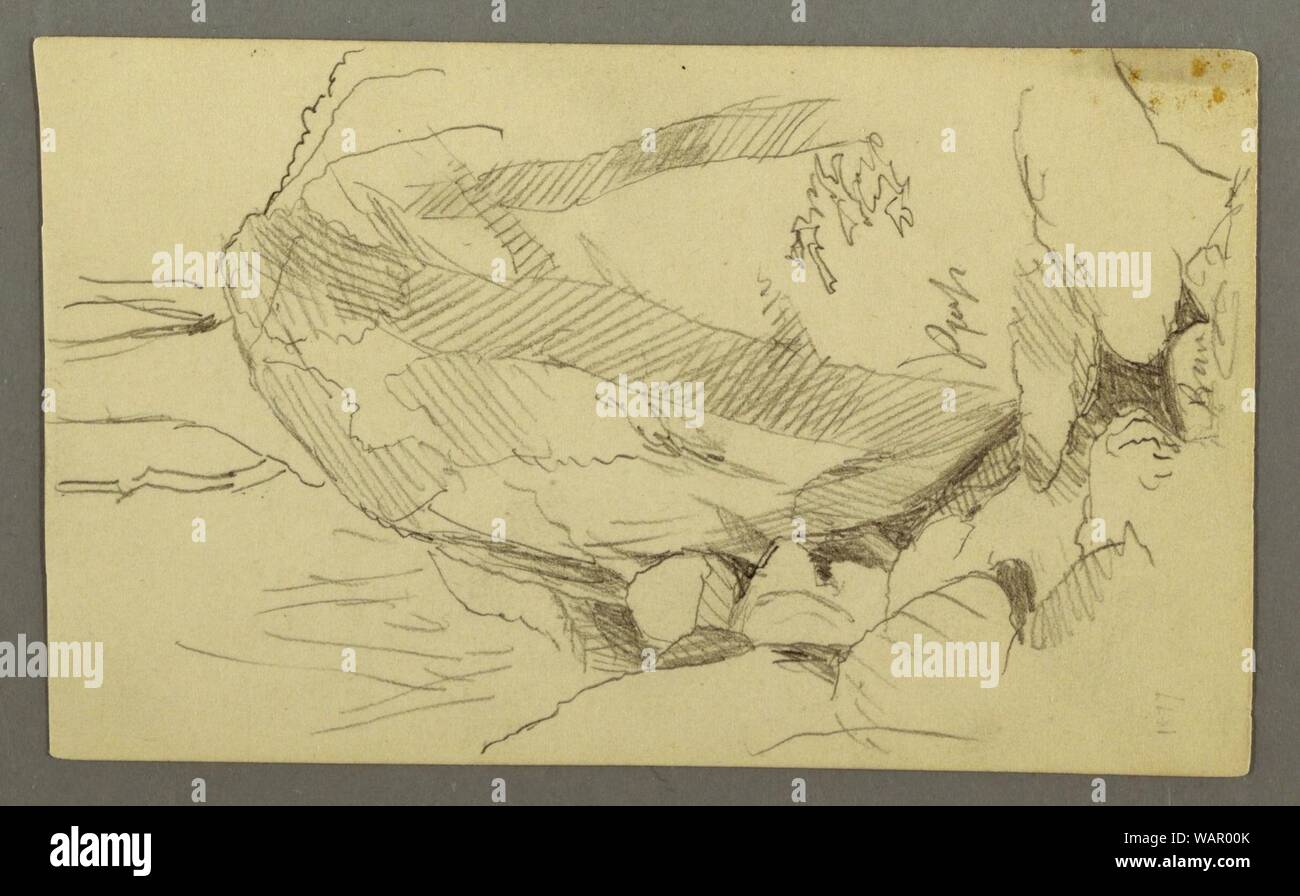 Drawing, Boulder and rocks, possibly 1877 Stock Photo - Alamy