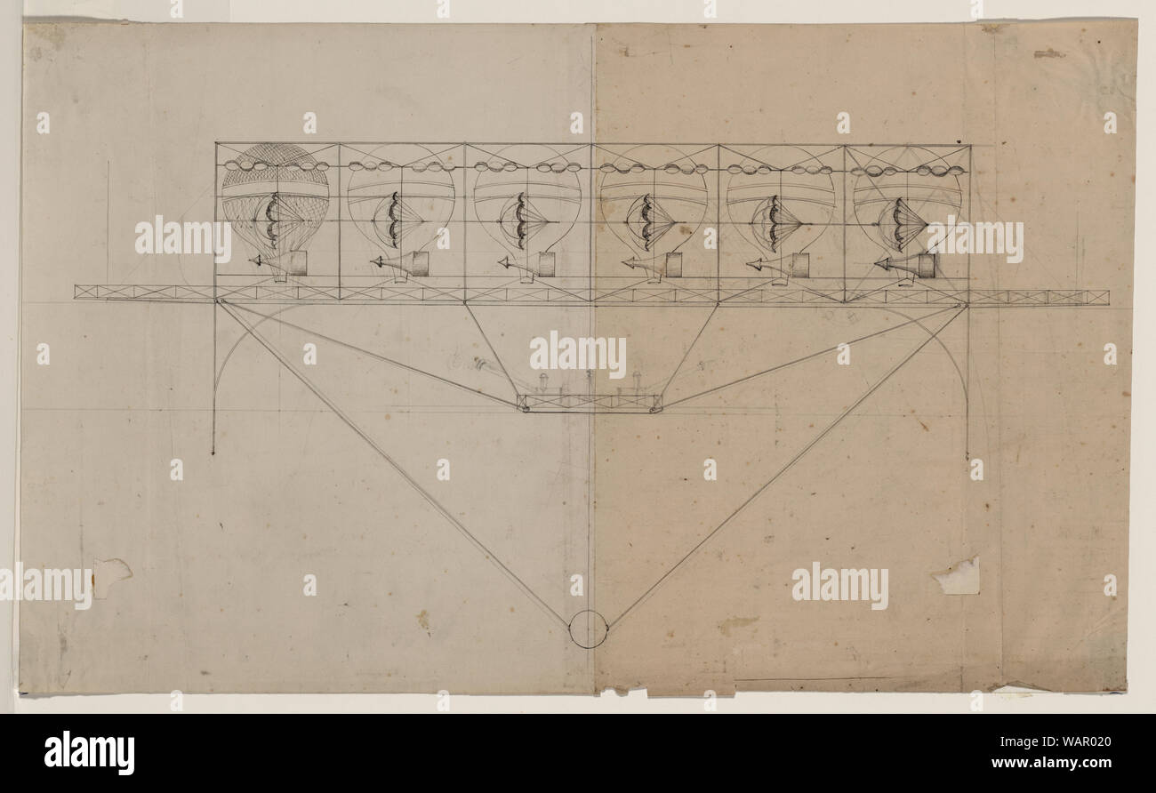 Design drawing for a navigational system for an airship employing six ...