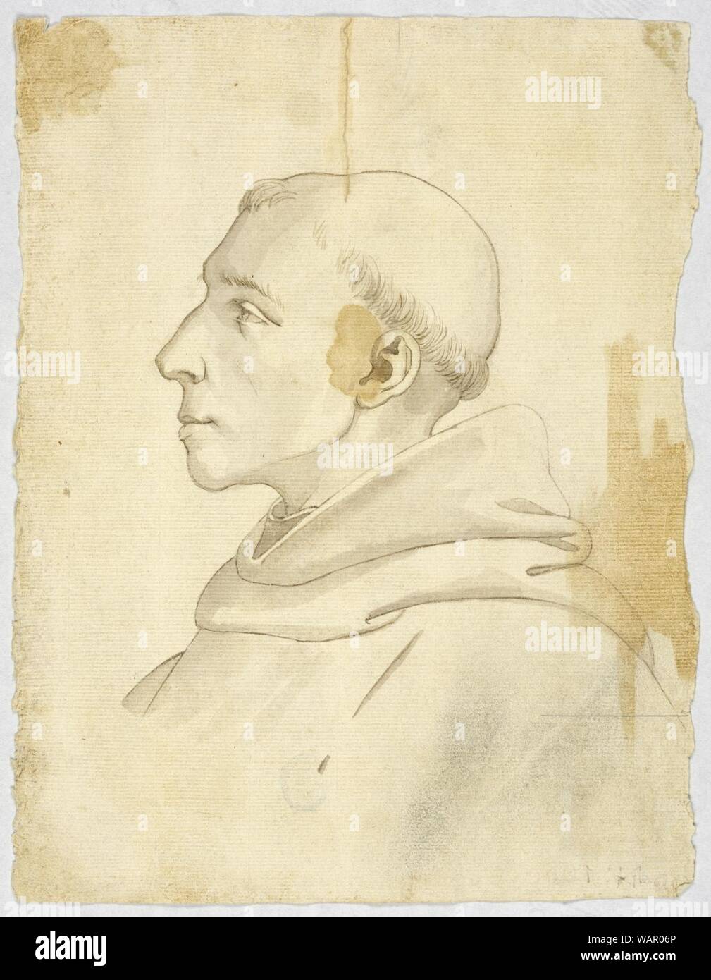 Drawing, Bust of a Monk, 19th century Stock Photo - Alamy