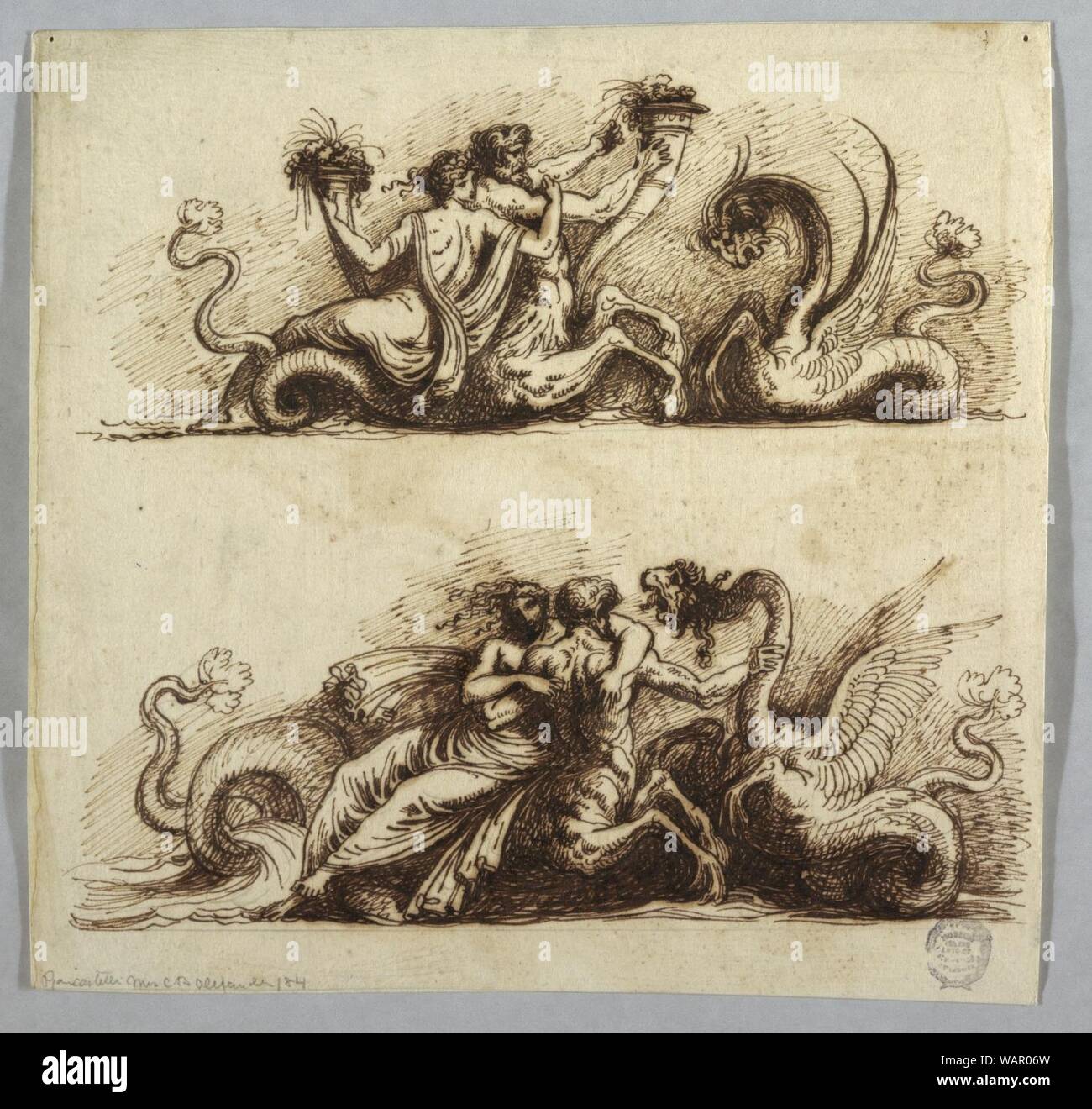 Drawing, Bythos and Aphros, ca. 1800 Stock Photo - Alamy