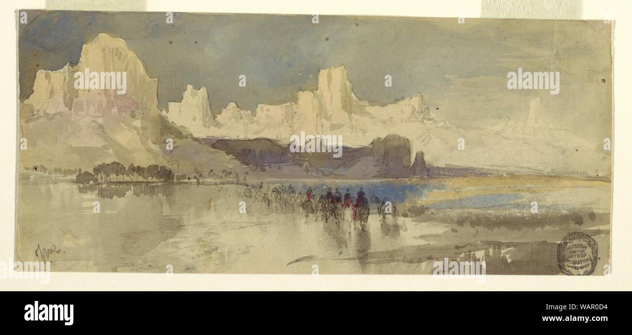 Drawing, Canyon of the Rio Virgin, South Utah, 1873 Stock Photo - Alamy