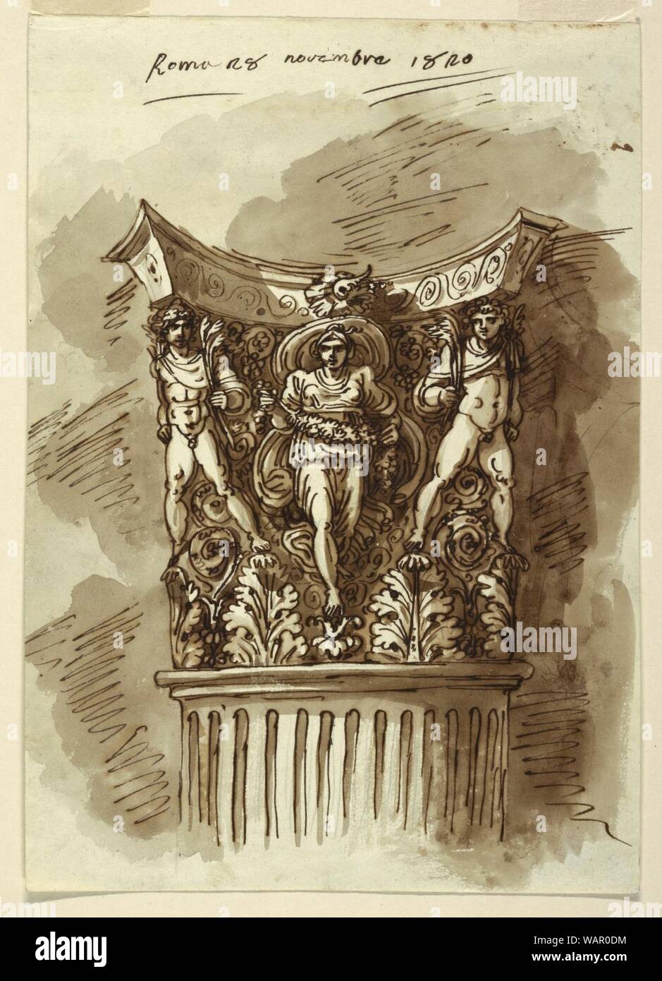 Drawing, Capital, 1820 Stock Photo - Alamy