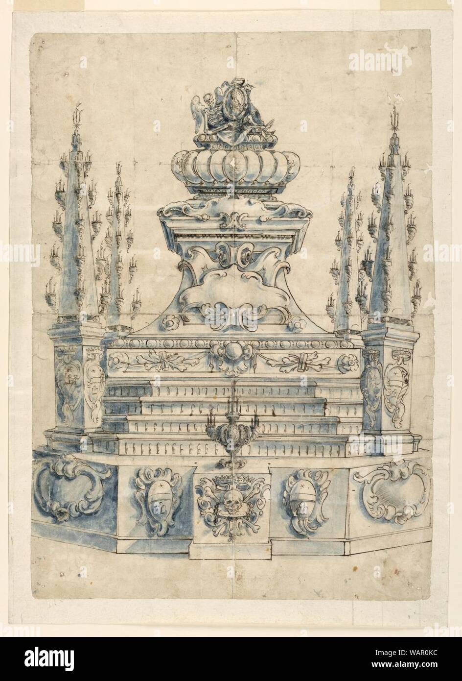 Drawing, Catafalque, with Coat-of-, 1650–75 Stock Photo - Alamy