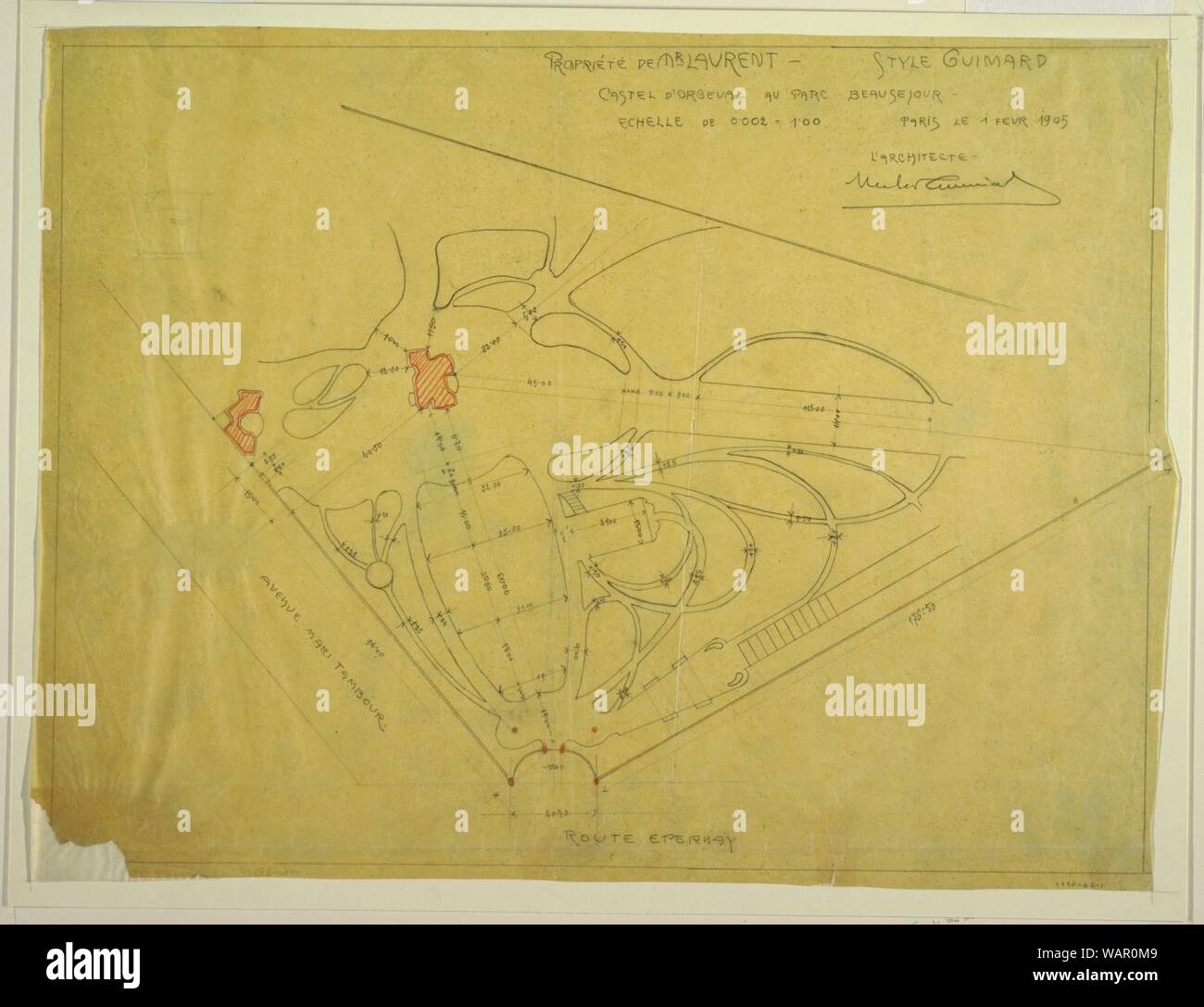 Drawing, Castel d'Orgeval, Parc de Beausejour, Propriété de M Laurent ...