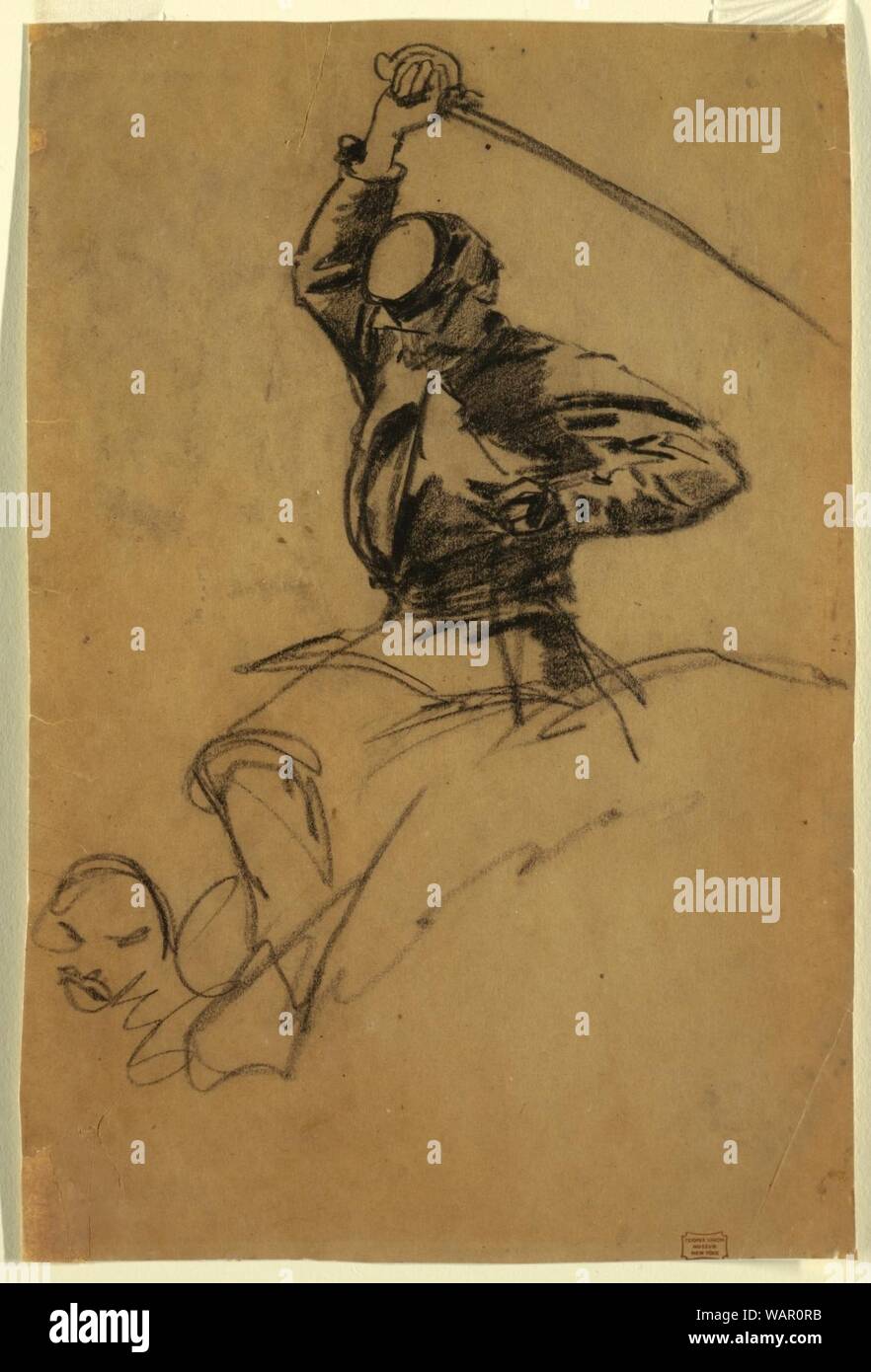 Drawing, Cavalry Soldier with Sword on Horseback, 1863 Stock Photo - Alamy