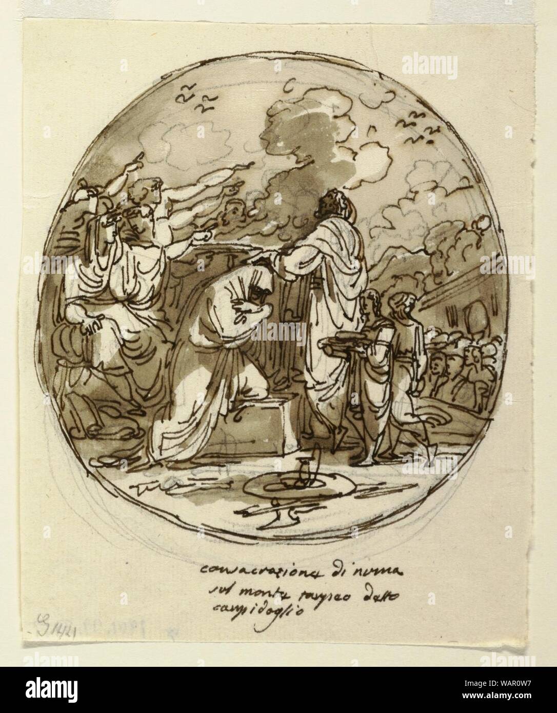 Drawing, Ceiling Design for the Consecration of Numa, Sala di Numa ...