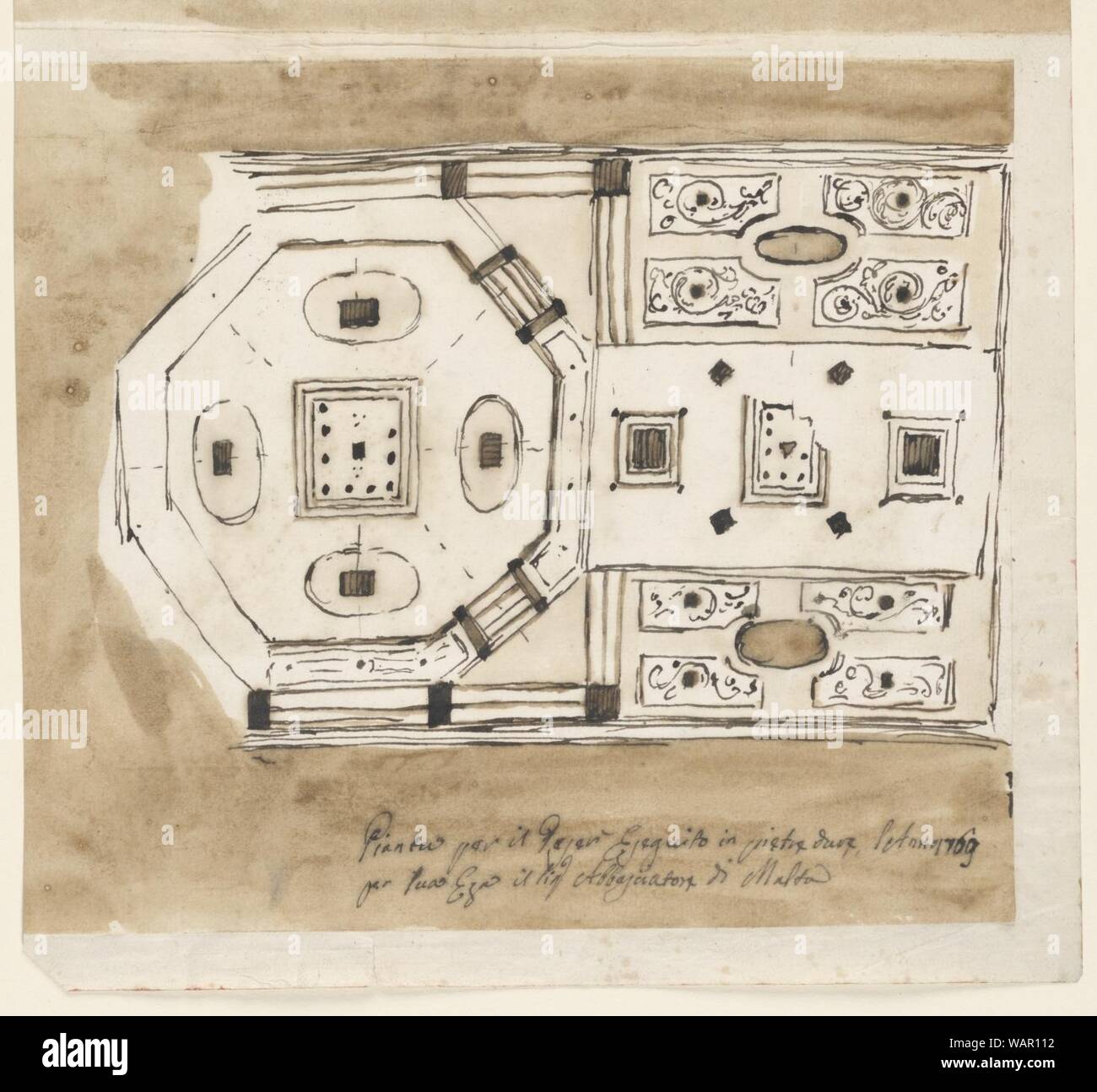 Drawing, Centerpiece for the Ambassador of the Maltese Order, 1769 ...