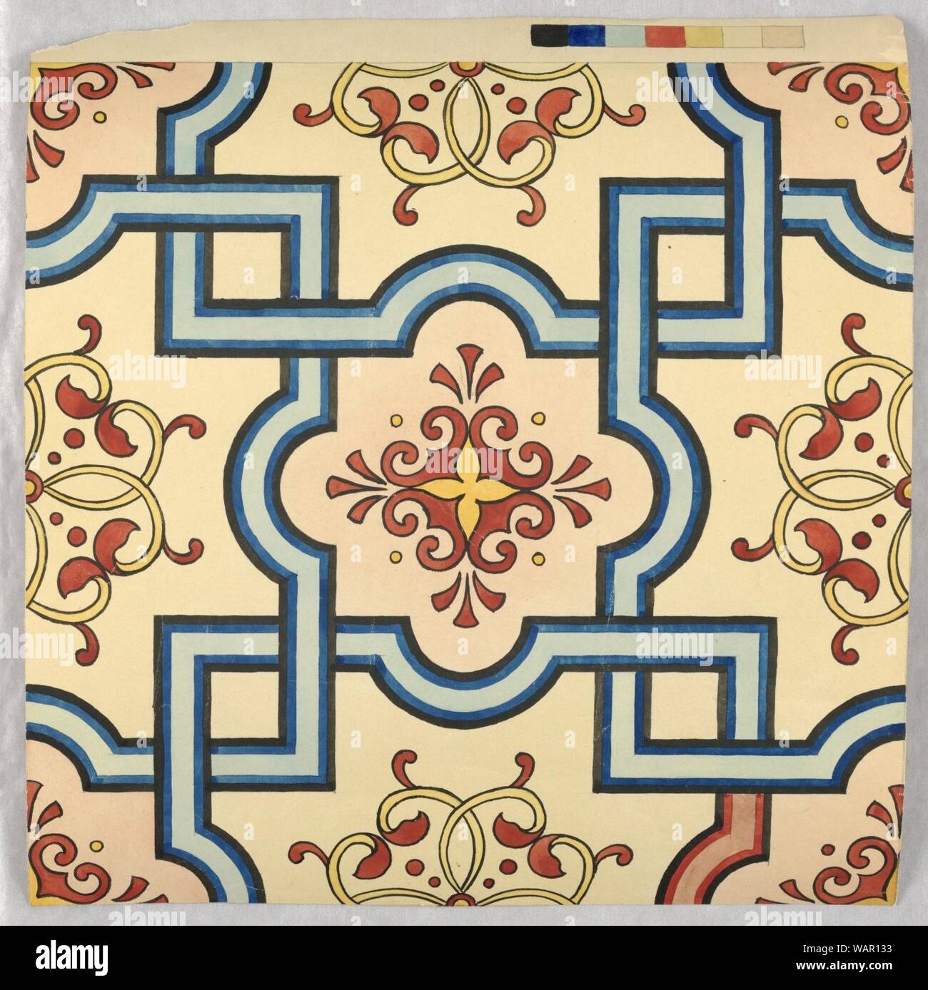 Drawing, Ceramic Tile design, 1880–99 Stock Photo - Alamy