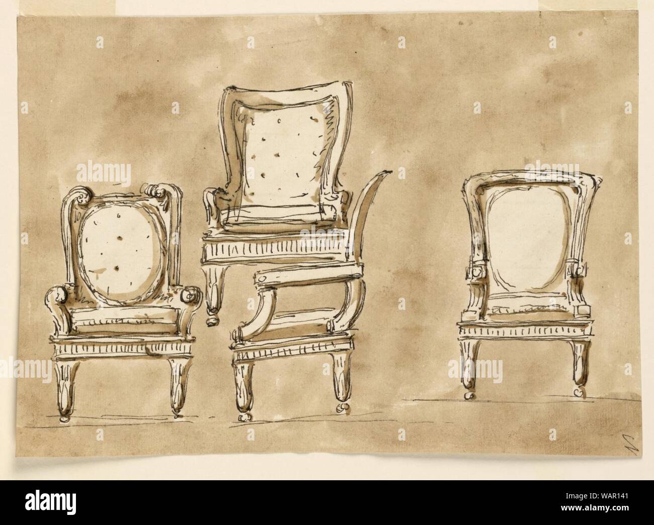 Drawing, Chairs, 1780–90 Stock Photo - Alamy
