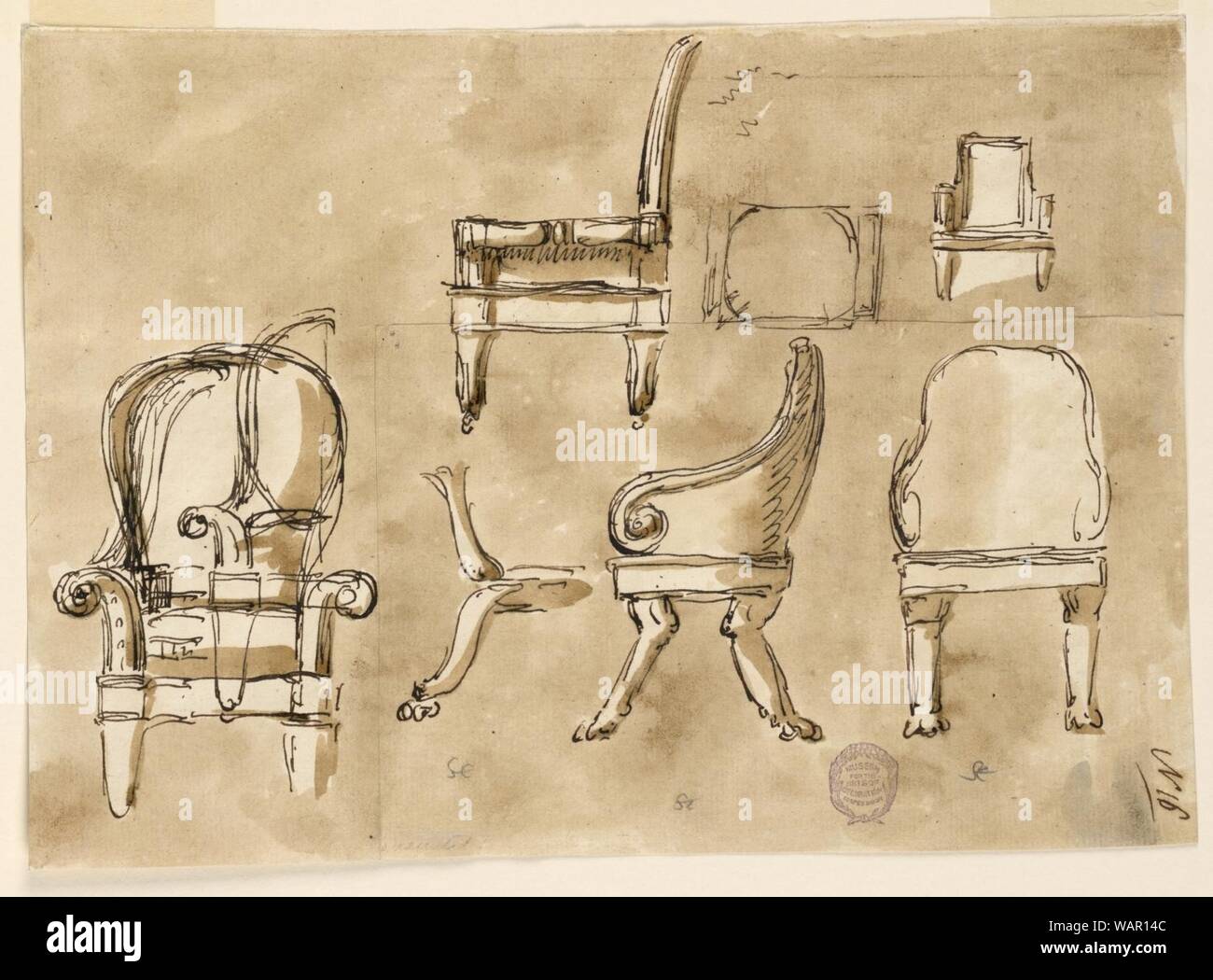 Drawing, Chairs, 1780–90 Stock Photo - Alamy