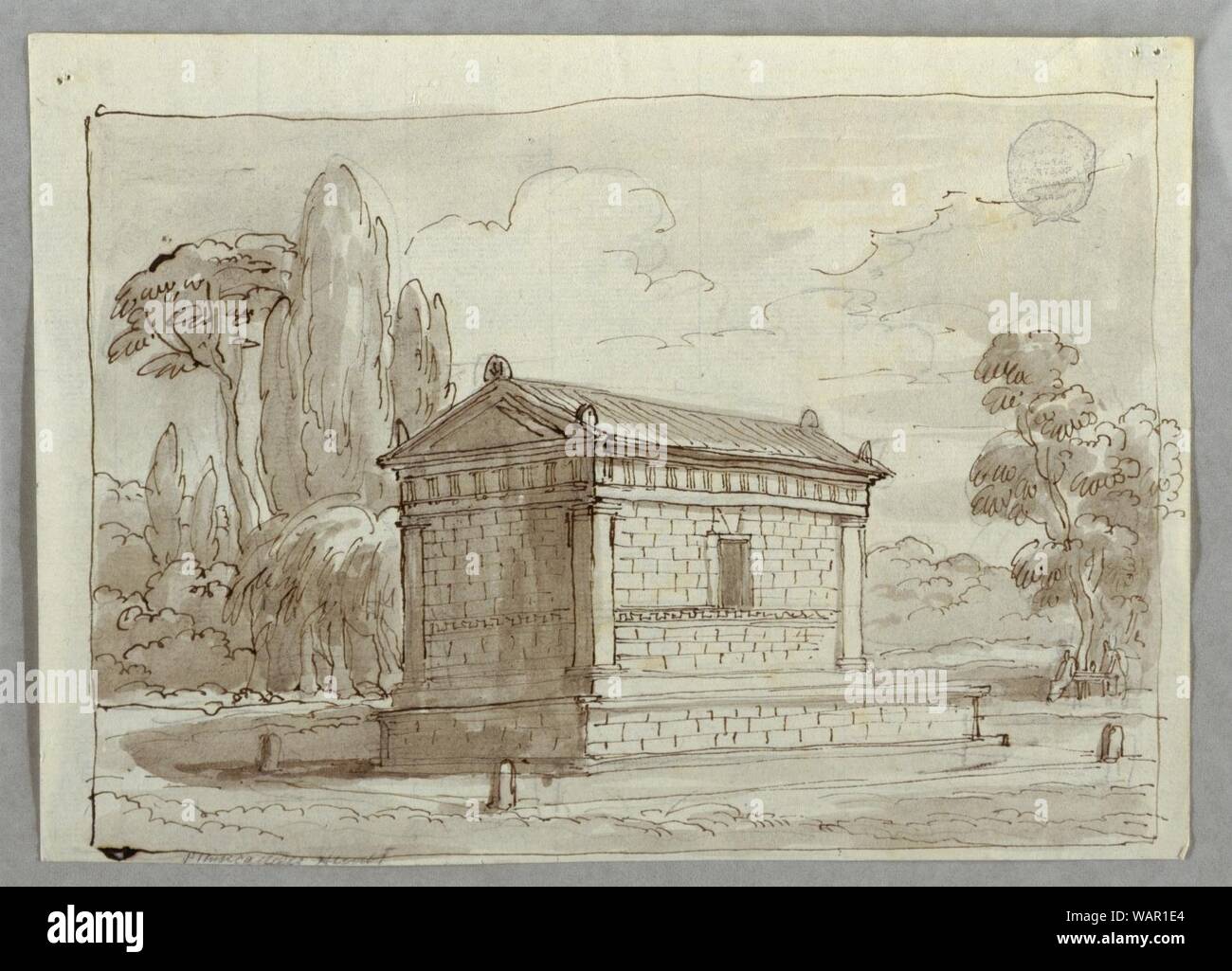 Drawing, Classical Temple in a Landscape, ca. 1805 Stock Photo - Alamy
