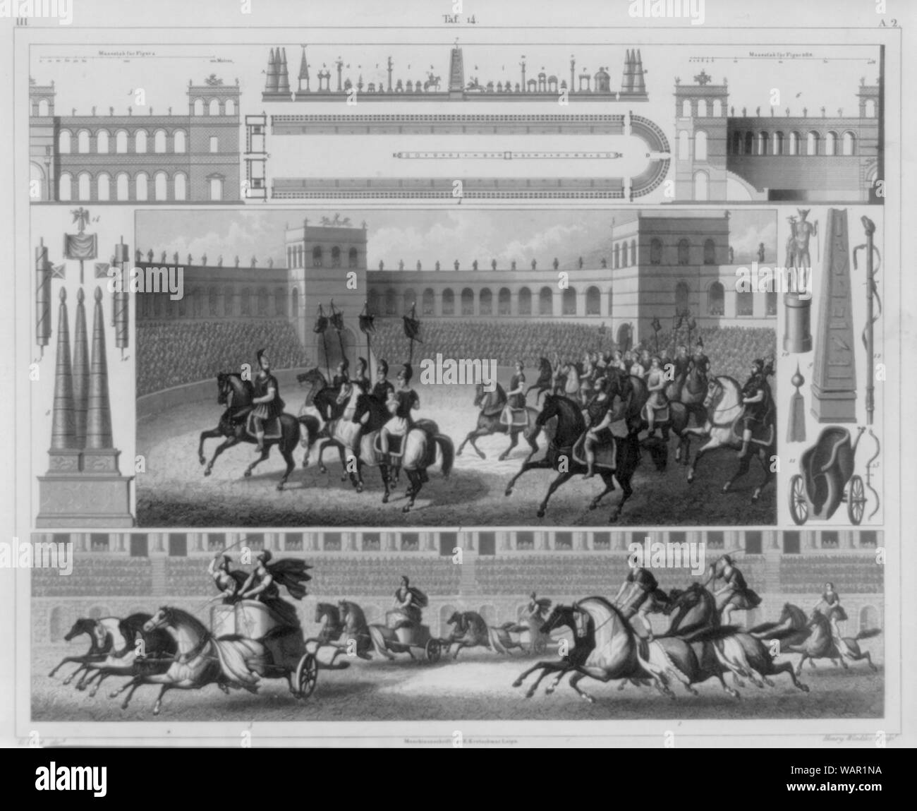 Details from the Circensian games, Ancient Rome: fig. 1 procession on ...