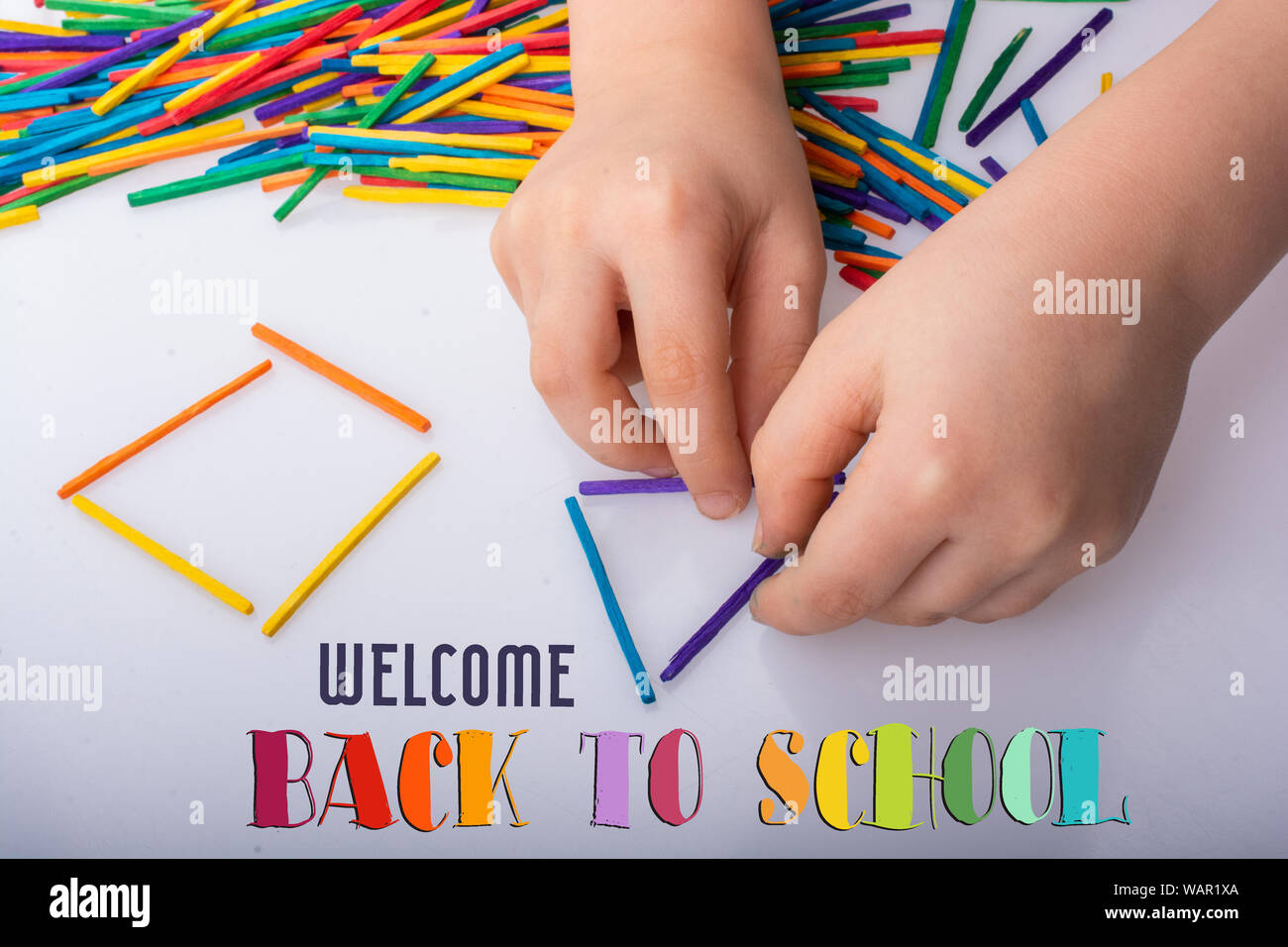 Back to school wording as education, teaching and learning concept ...