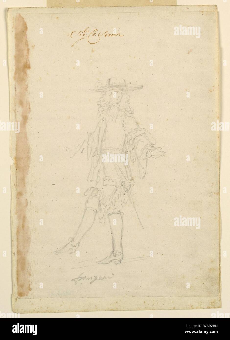 Drawing, Costume Design- A Frenchman for a Ballet, ca. 1790 Stock Photo ...