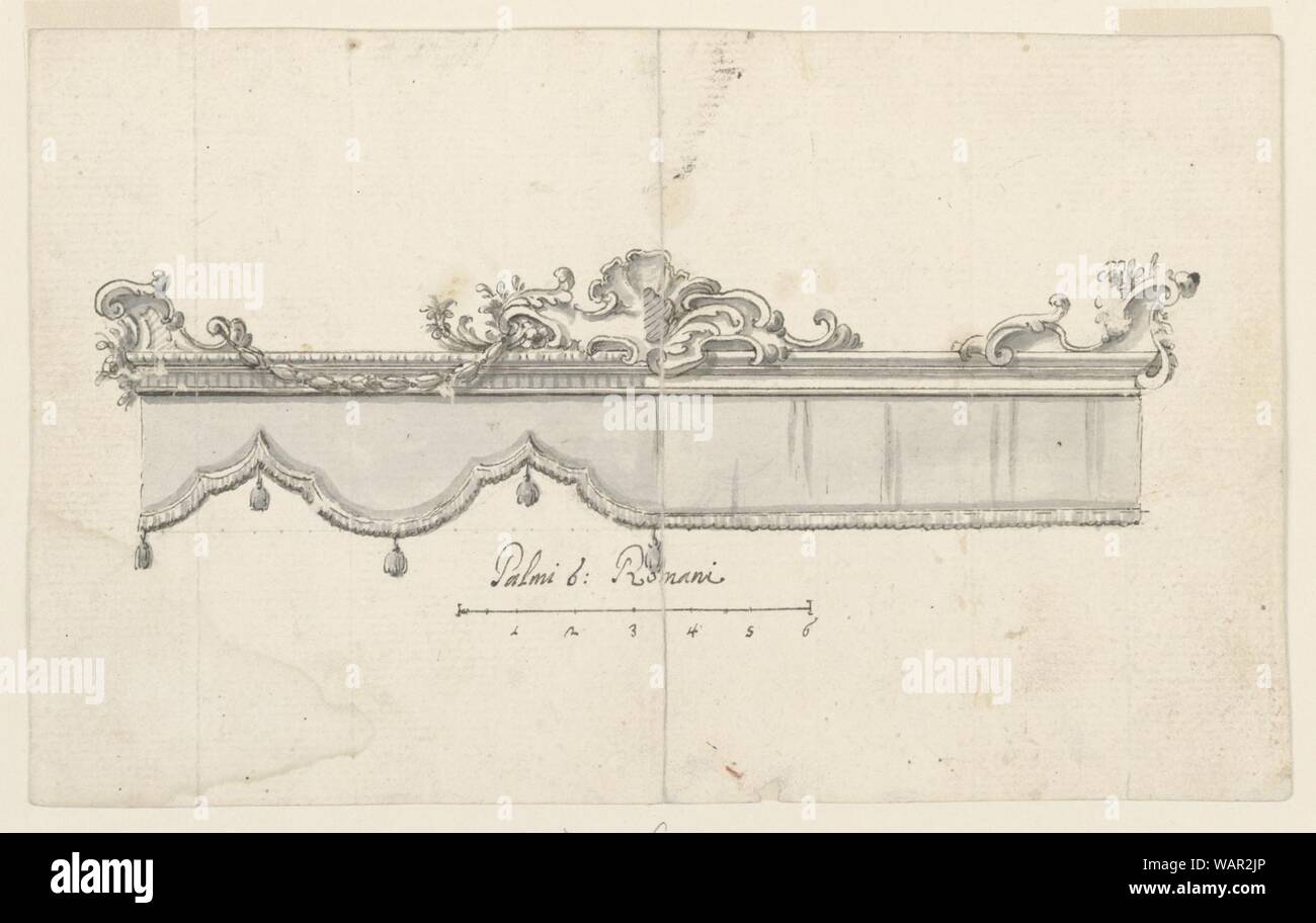 Drawing, Cresting of a canopy (V- figure sketches), ca. 1750–75 Stock ...