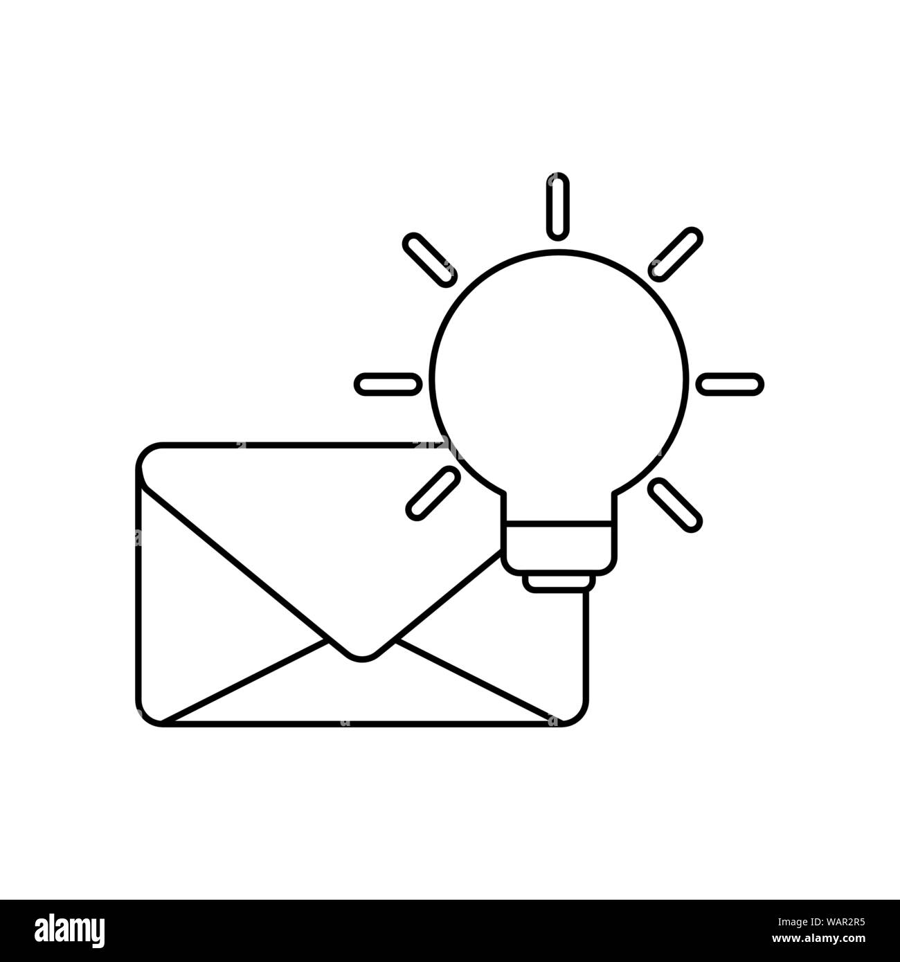 Light bulb and envelope Black and White Stock Photos & Images - Alamy
