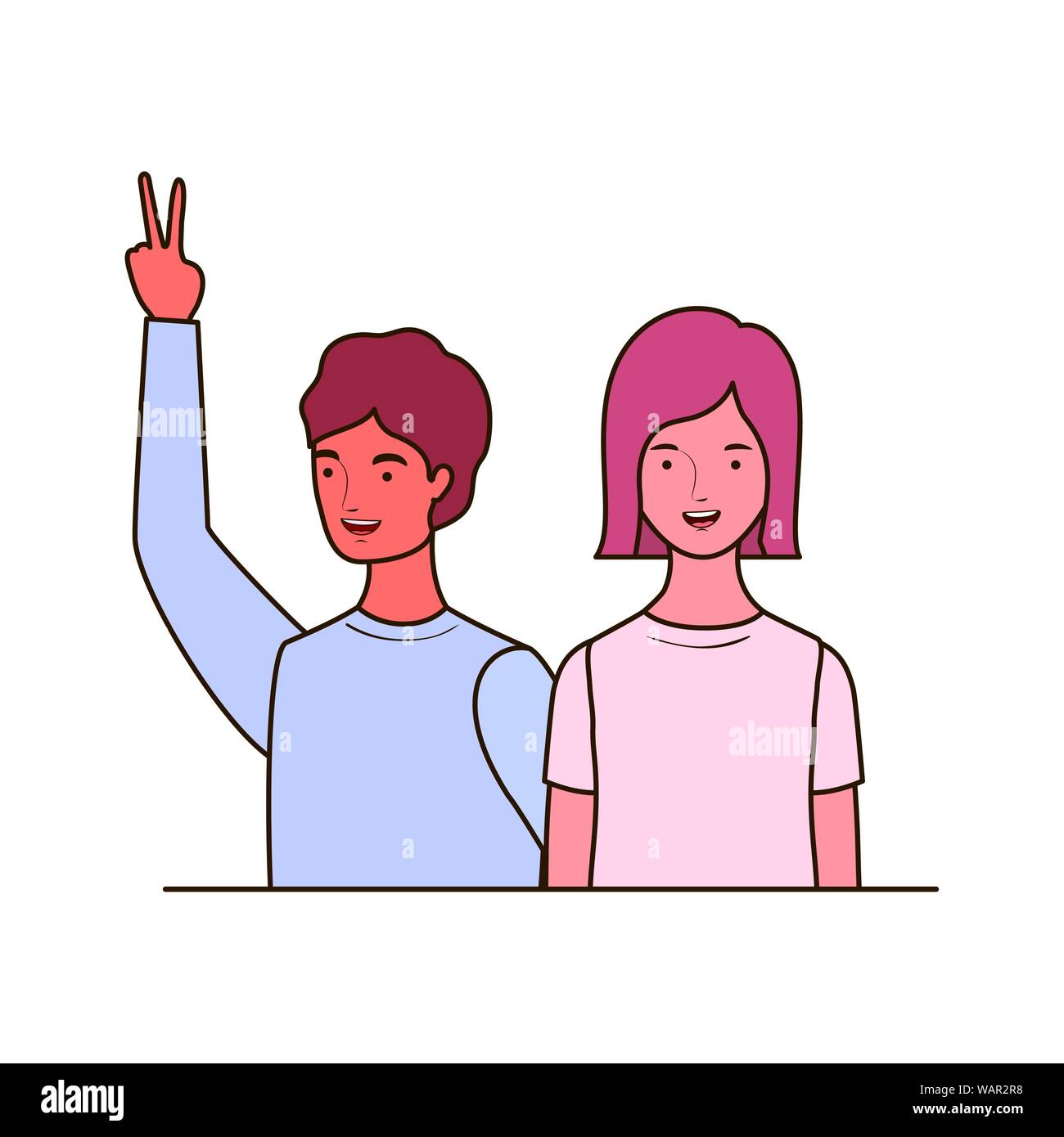couple of people smiling on white background Stock Vector Image & Art ...