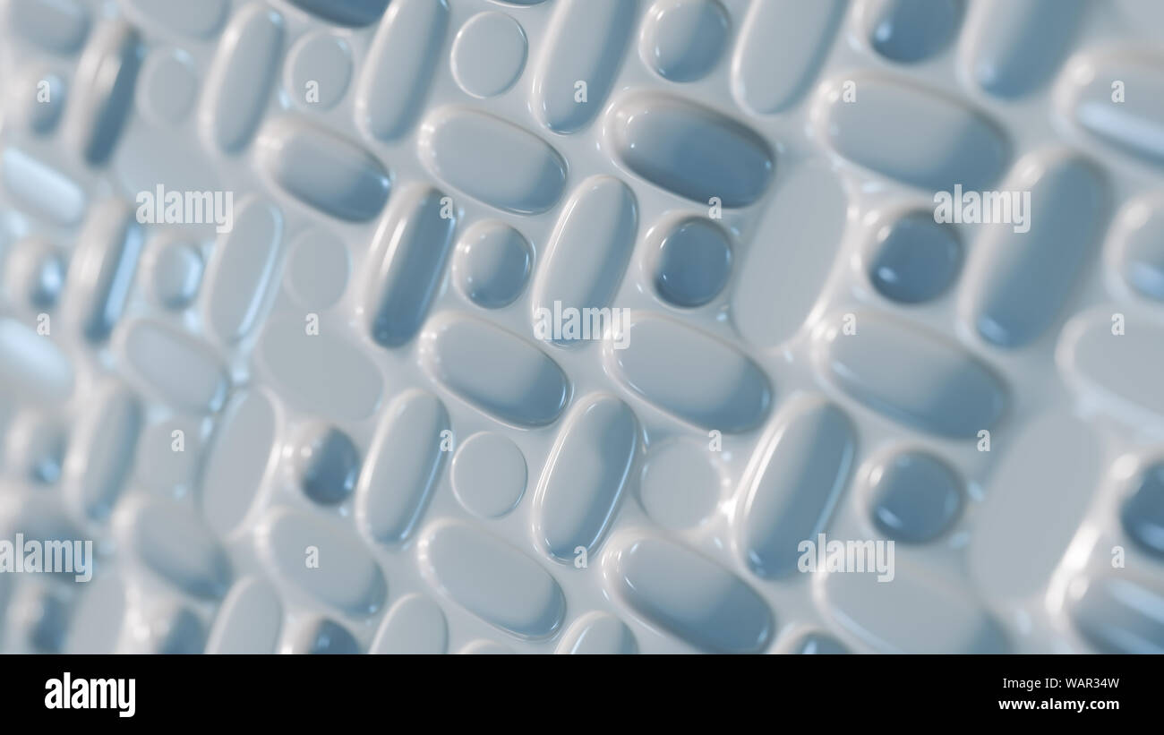 Background illustration with abstract 3d round shiny capsule pattern ...