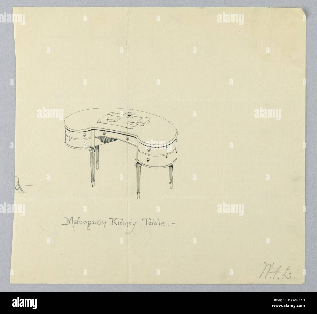 Drawing, Design for ‘Mahogany Kidney Table‘, 1900–05 Stock Photo - Alamy