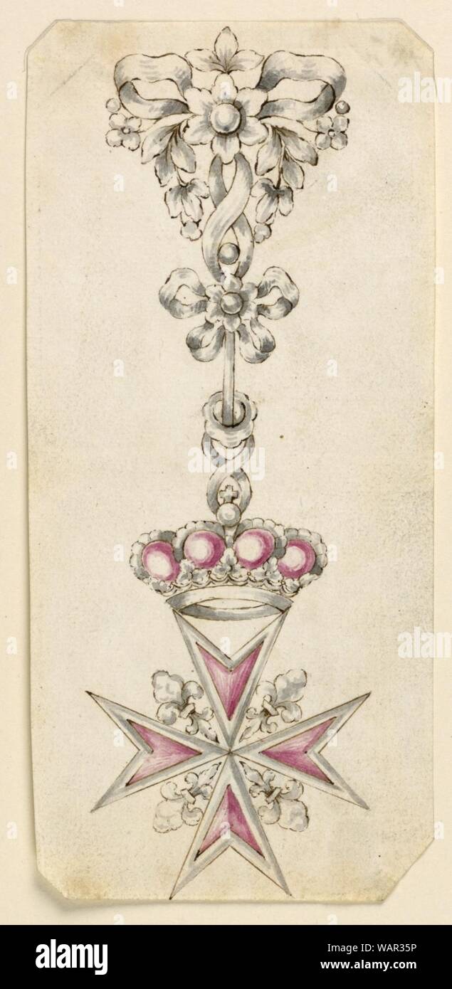 Drawing, Design for a Badge of the Tuscan Order of St. Stephen, ca ...