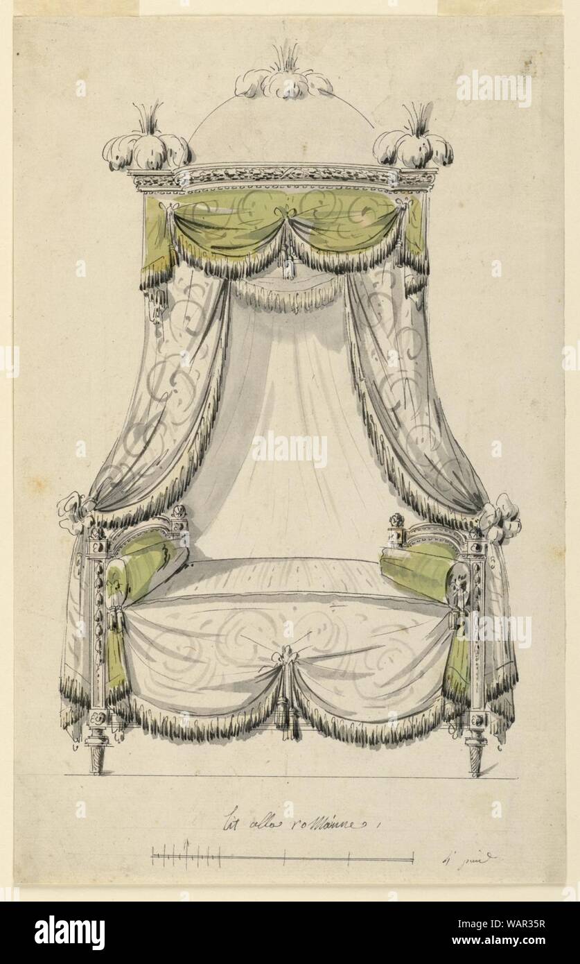 Drawing, Design for a Bed in Roman Style, 1780 Stock Photo - Alamy
