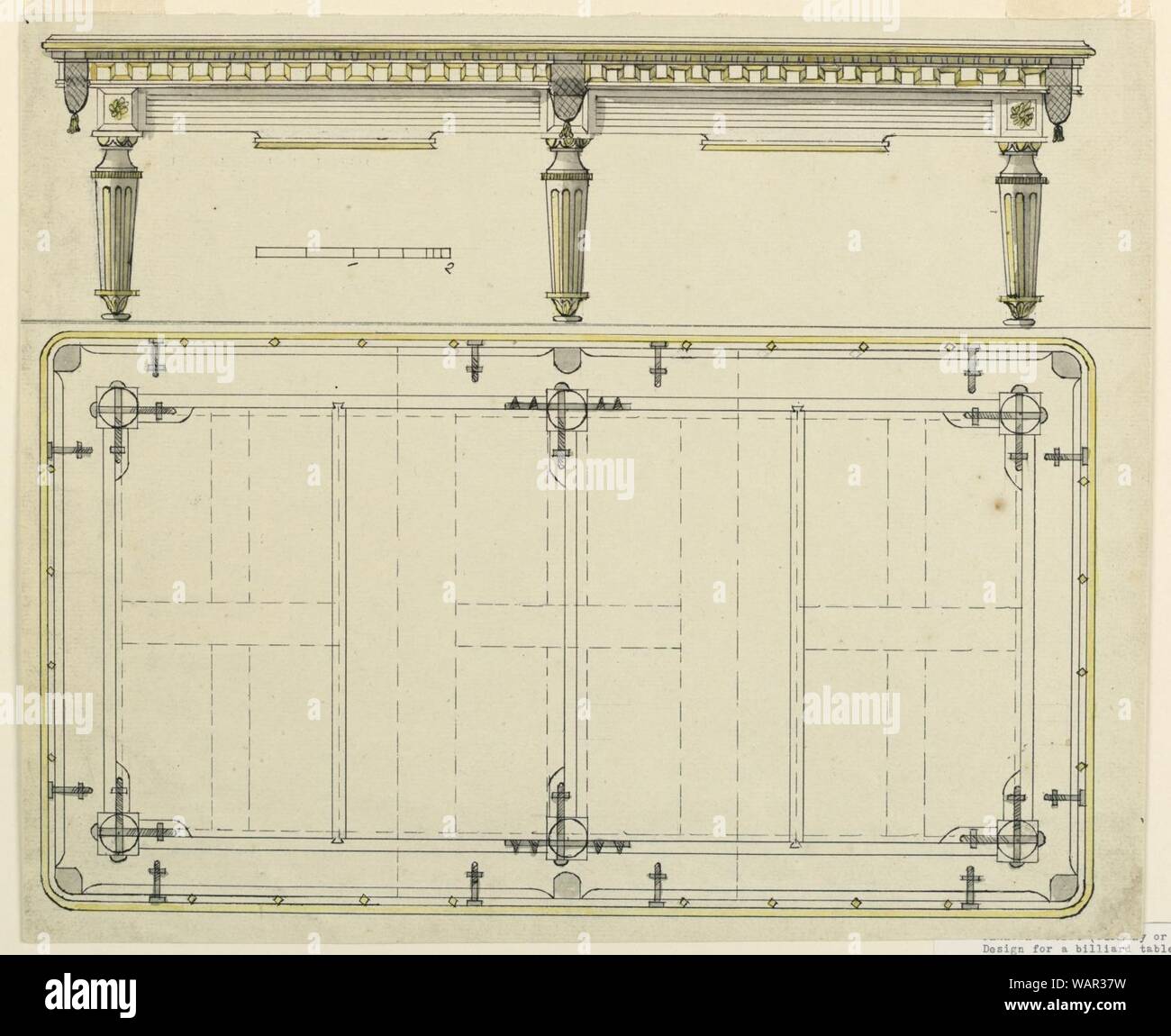 Drawing, Design for a Billiard Table, ca. 1805 Stock Photo - Alamy