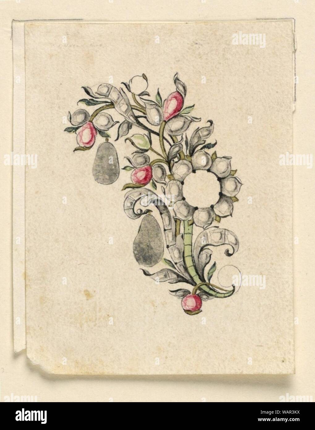 Drawing, Design for a brooch, ca. 1755 Stock Photo - Alamy