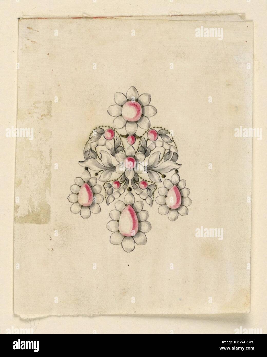 Drawing, Design for a brooch, ca. 1780 Stock Photo - Alamy