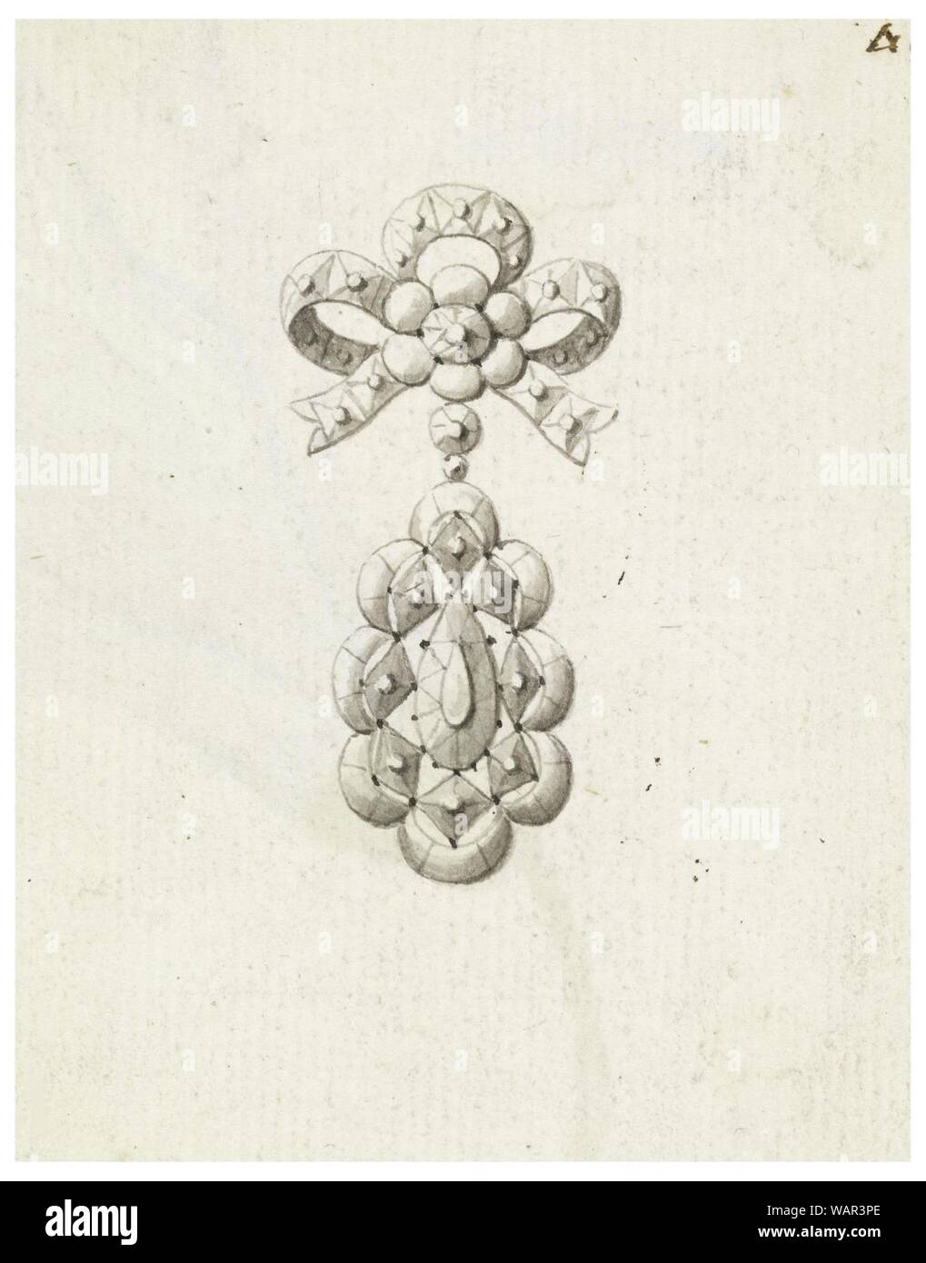 Drawing, Design for a Brooch, mid- 19th century Stock Photo - Alamy