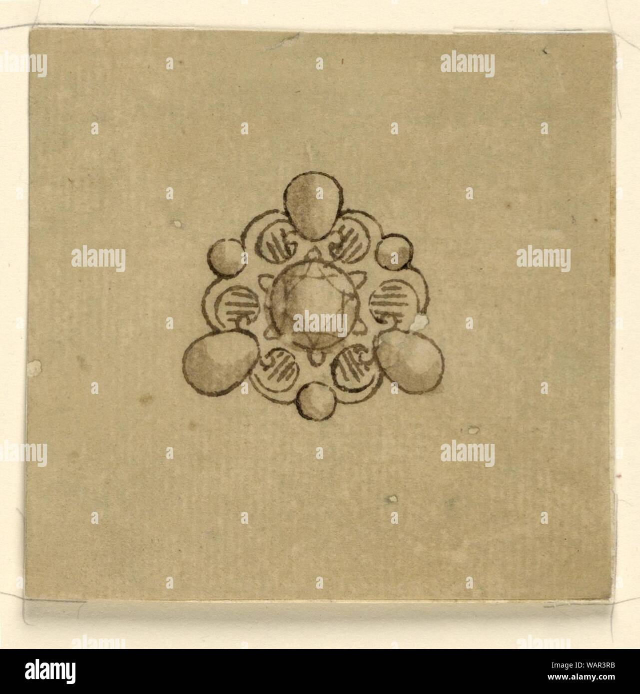 Drawing, Design for a Brooch, early 19th century Stock Photo - Alamy