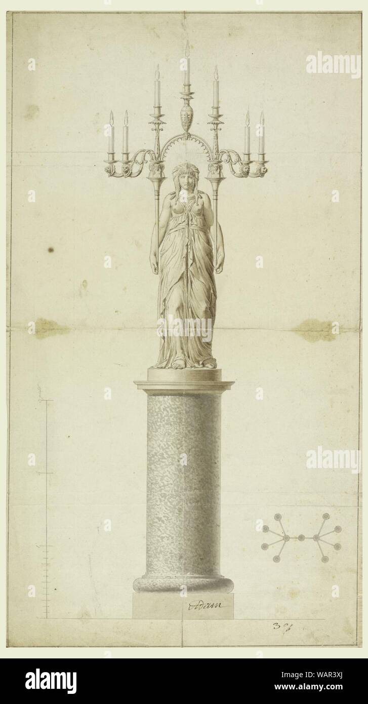 Drawing, Design for a Candelabrum, ca. 1810 Stock Photo - Alamy