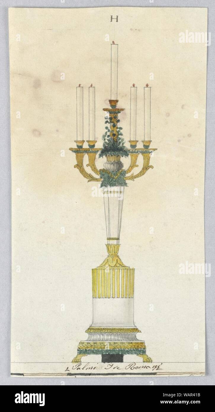 Drawing, Design for a Candlestick, ca. 1800 Stock Photo - Alamy
