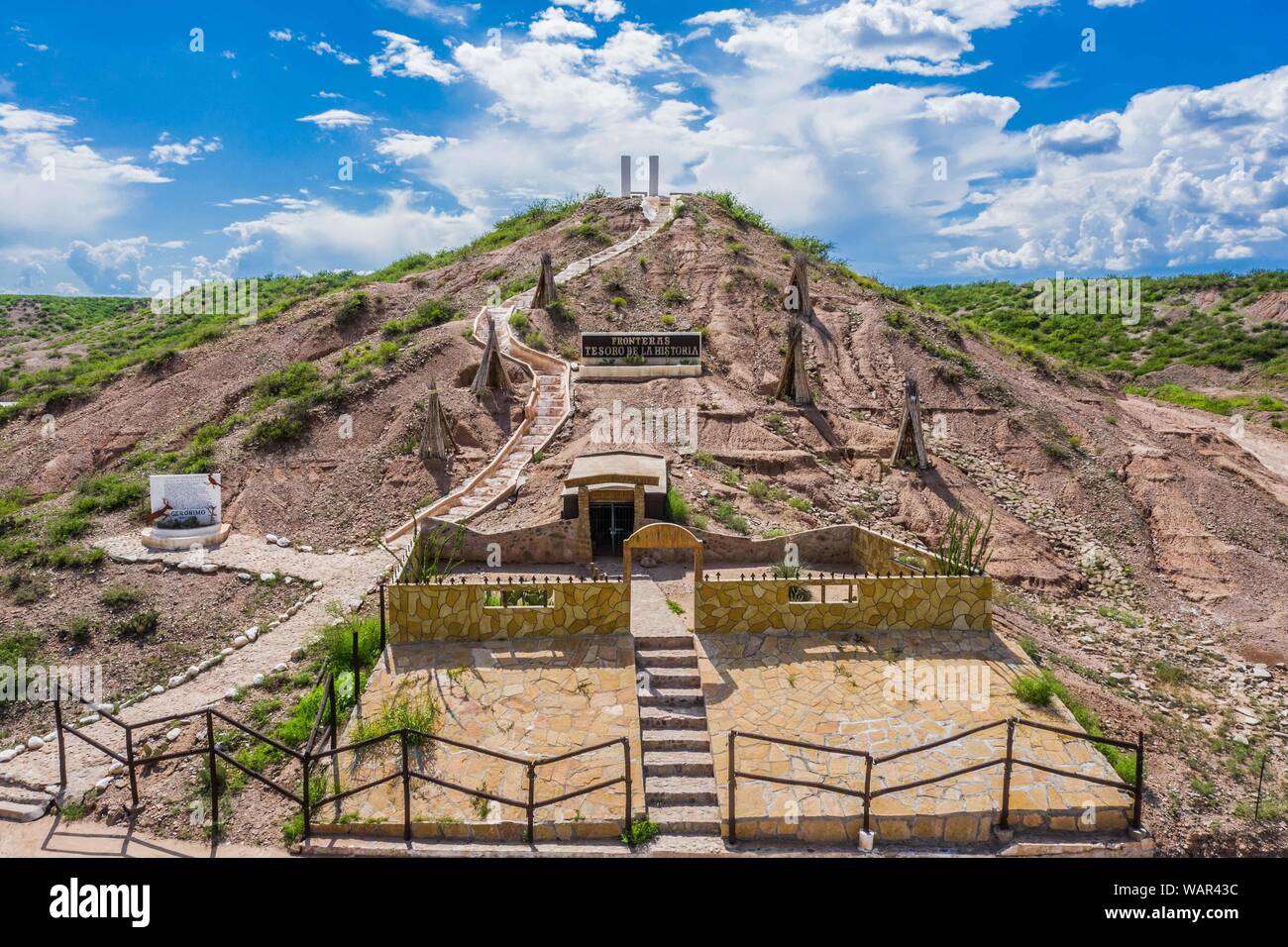 Geronimo's jail. A cave on a hill or small mountain was used to ...