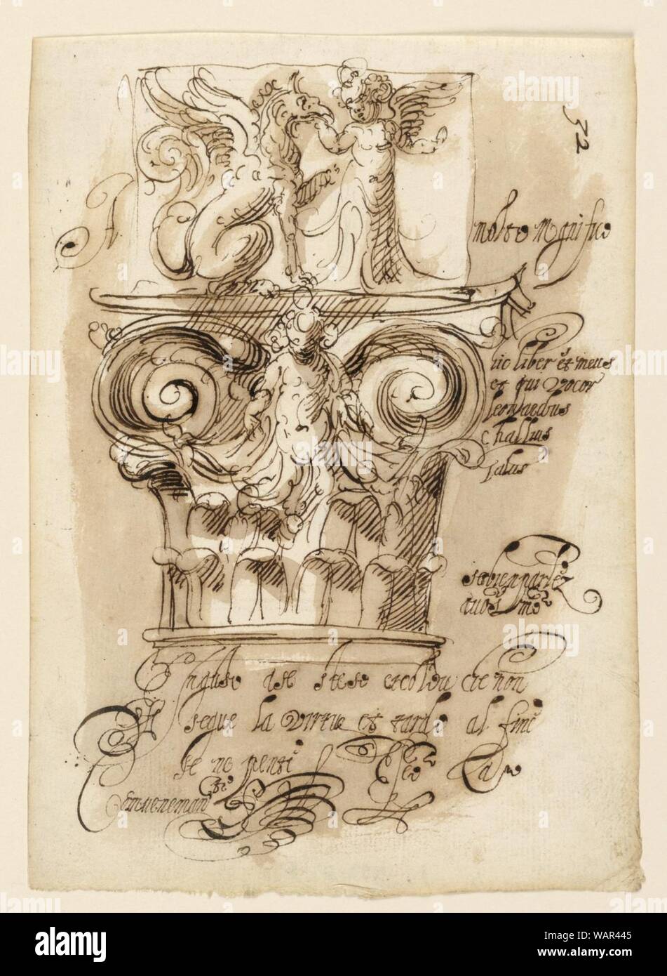 Drawing, Design for a Capital, 1640–50 Stock Photo - Alamy