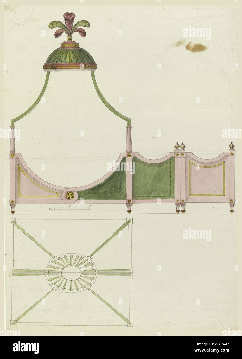 Drawing, Design for a Canopy Bed, ca. 1805 Stock Photo - Alamy