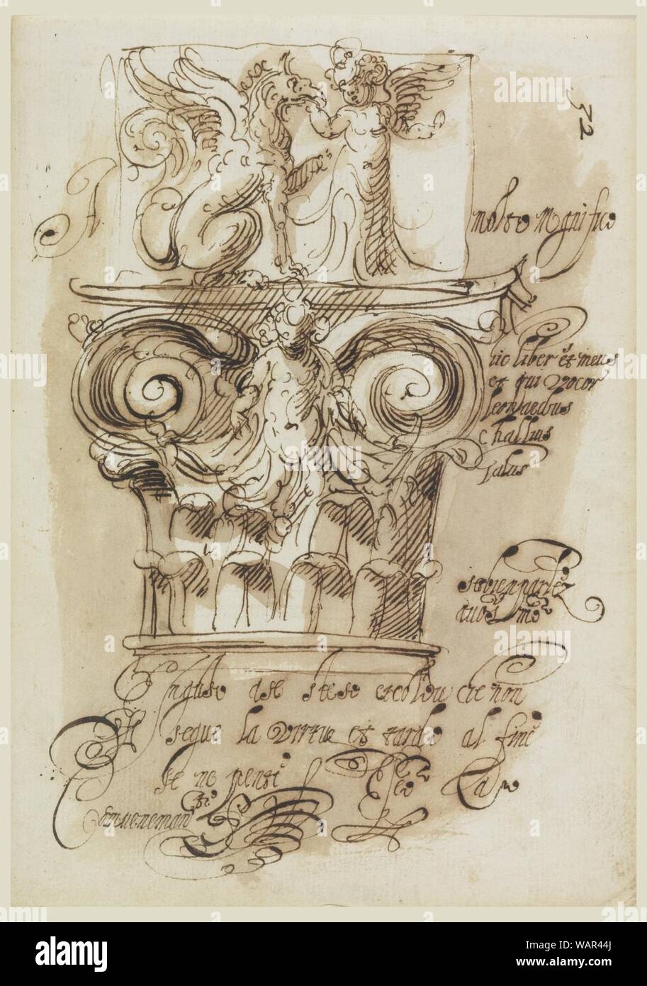 Drawing, Design for a Capital, 1640–50 Stock Photo - Alamy