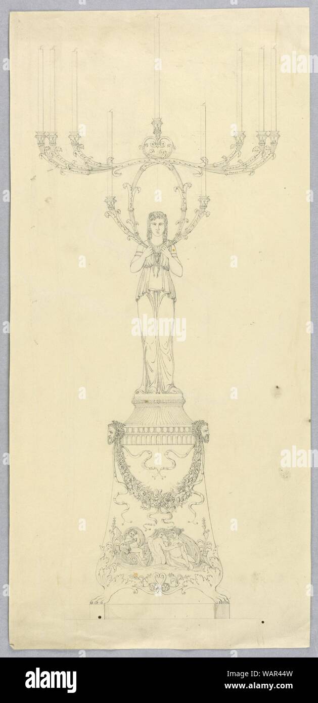 Drawing, Design for a Candlestick, early 19th century Stock Photo - Alamy