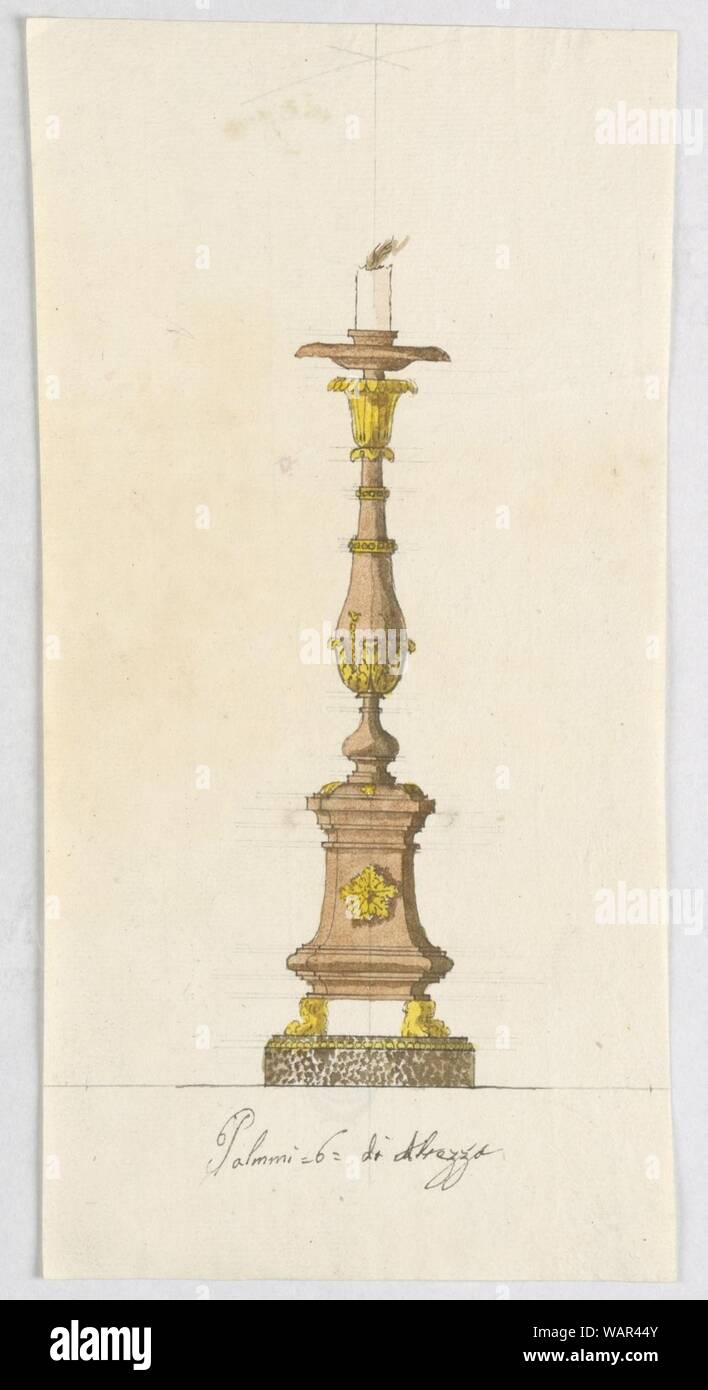 Drawing, Design for a Candlestick, early 19th century Stock Photo - Alamy