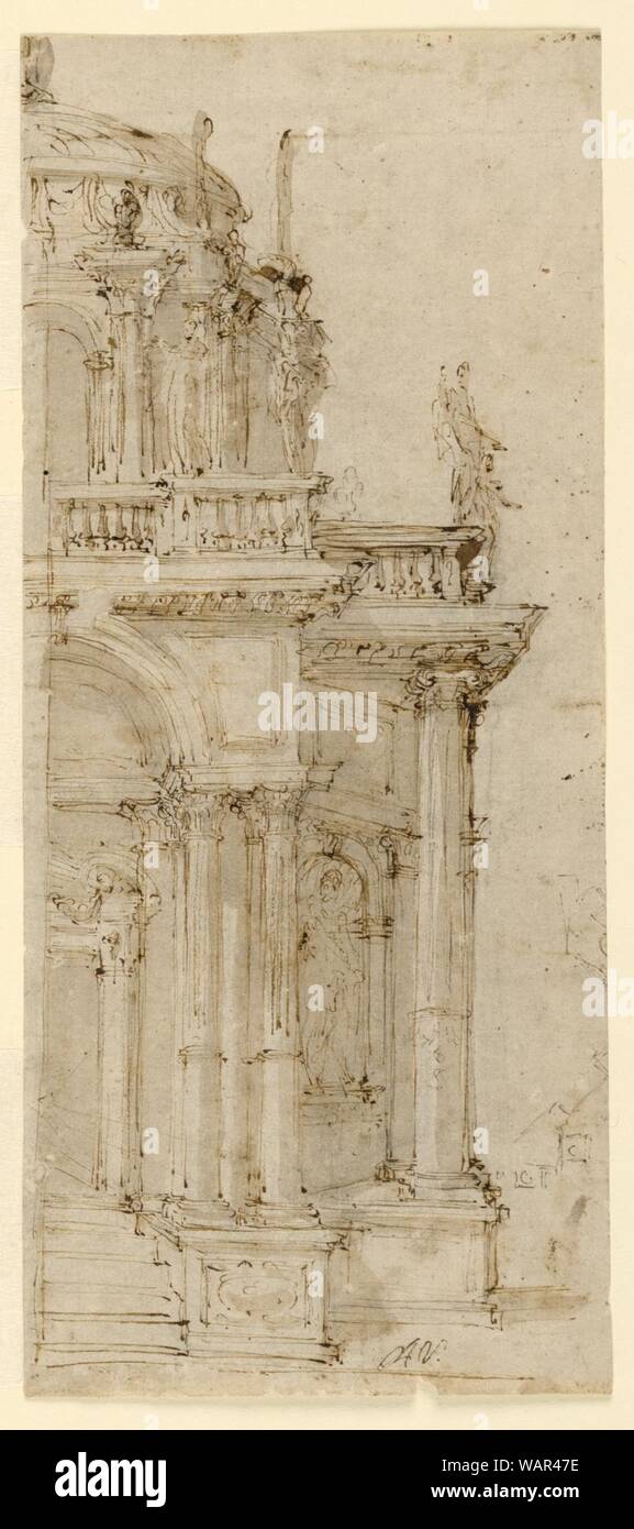 Drawing, Design for a Catafalque, late 17th–mid- 18th century Stock ...