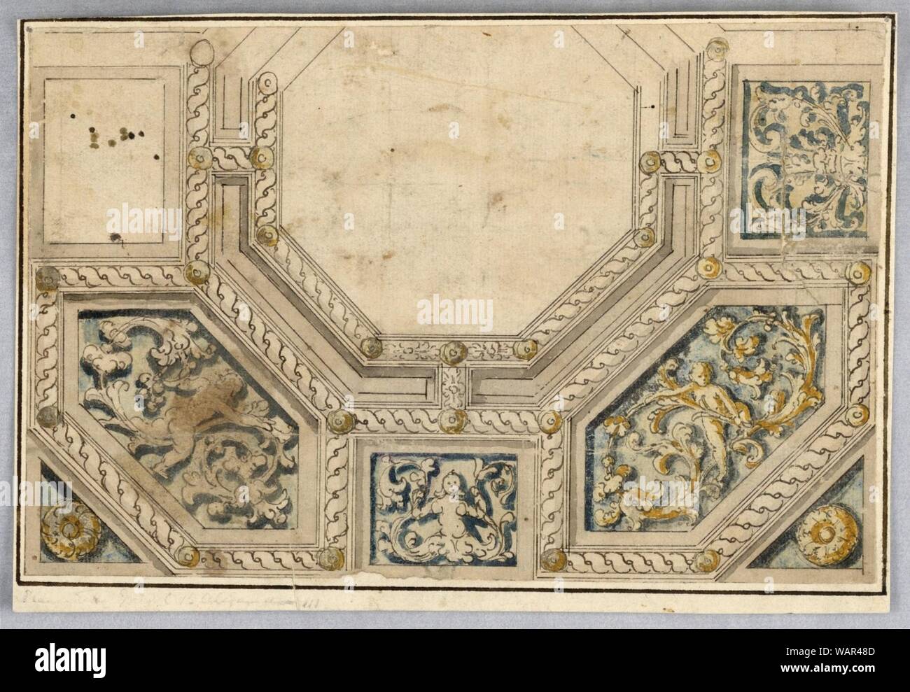 Drawing, Design for a Ceiling, 16th century Stock Photo - Alamy