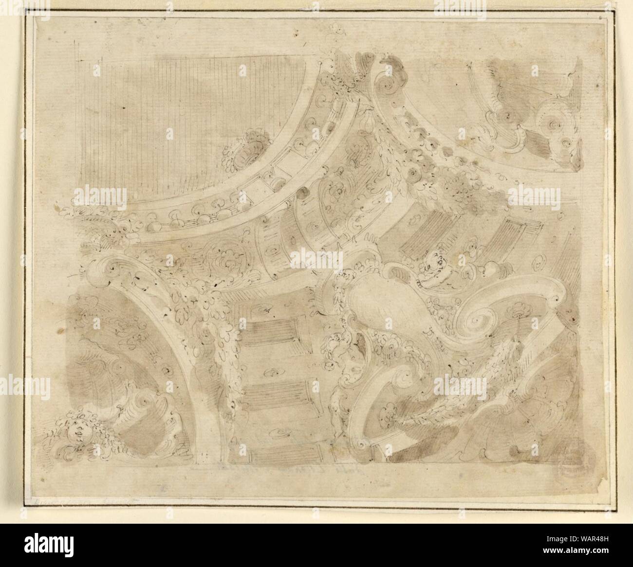 Drawing, Design for a Ceiling, 1700–1750 Stock Photo - Alamy