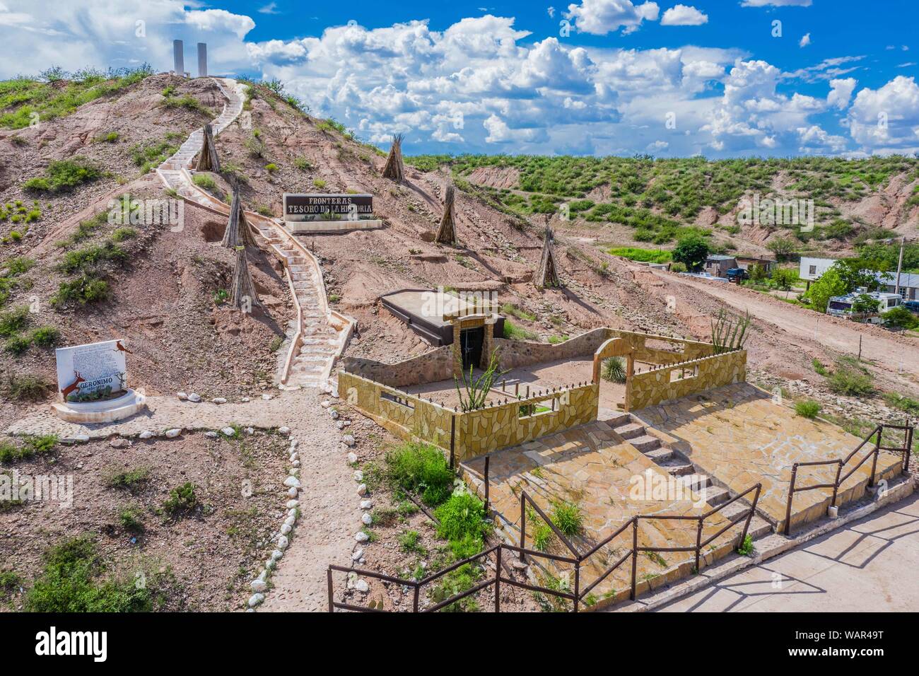 Geronimo's jail. A cave on a hill or small mountain was used to ...
