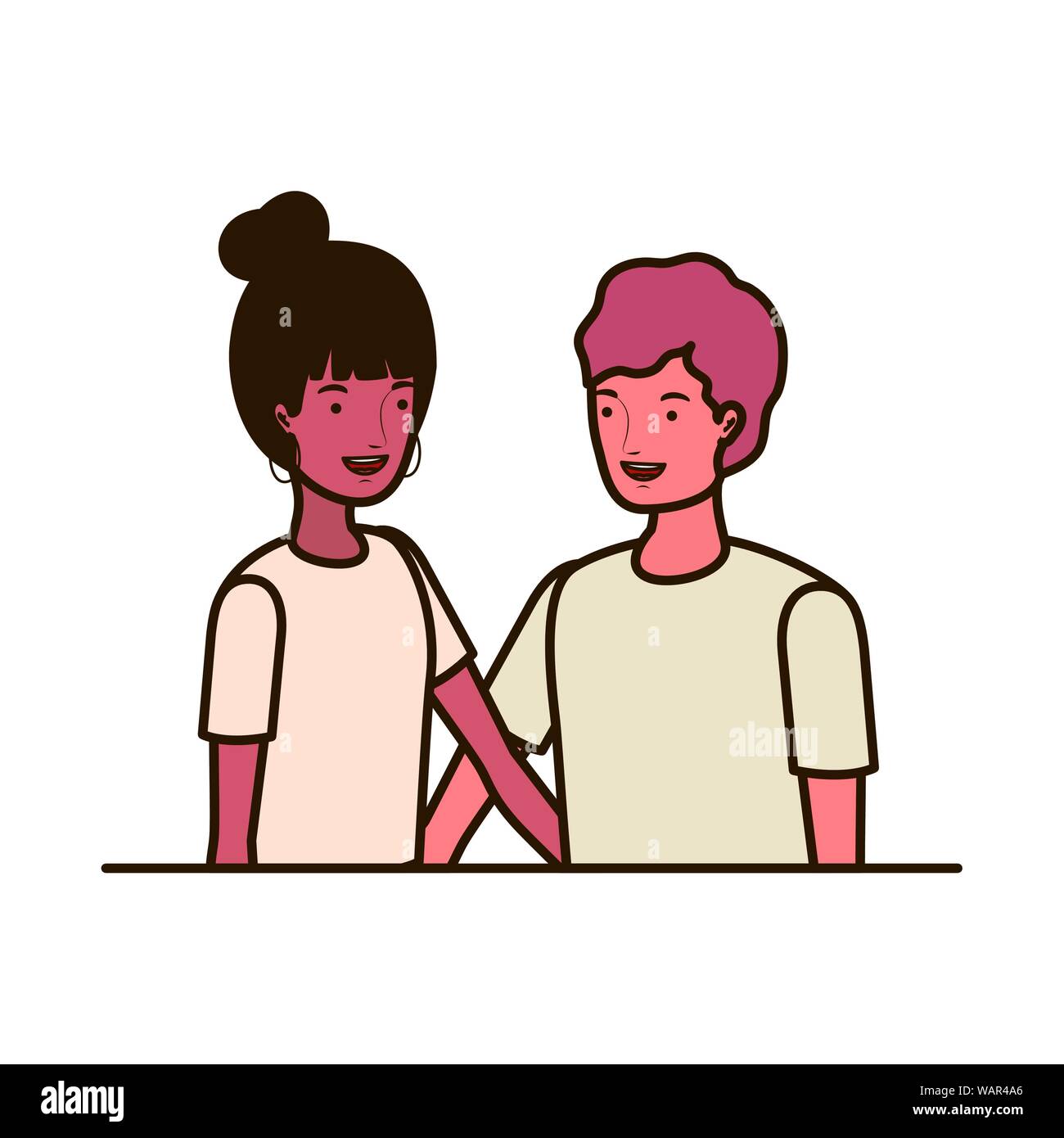 Cartoon illustration two friends hugging Cut Out Stock Images ...