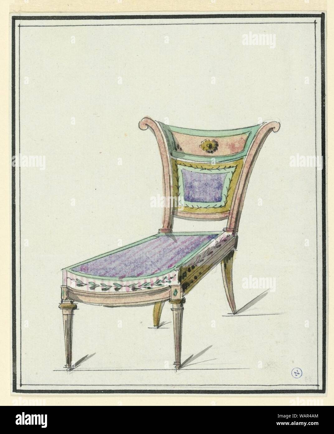 Drawing, Design for a Chair, 1790 Stock Photo - Alamy