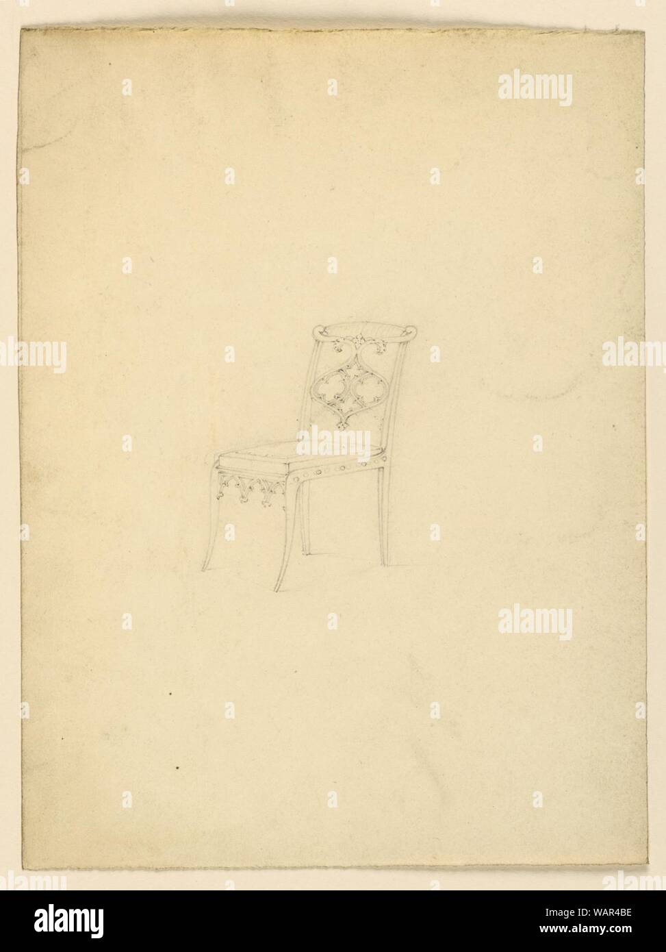 Drawing, Design for a chair, 1830 Stock Photo - Alamy